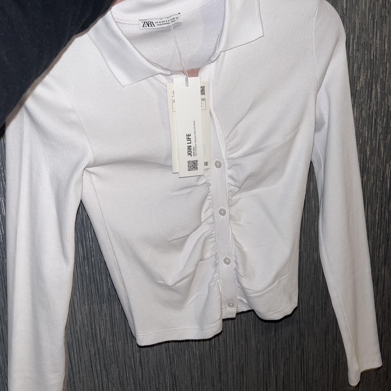 Zara white button top 🤍 Brand new with tags - Depop