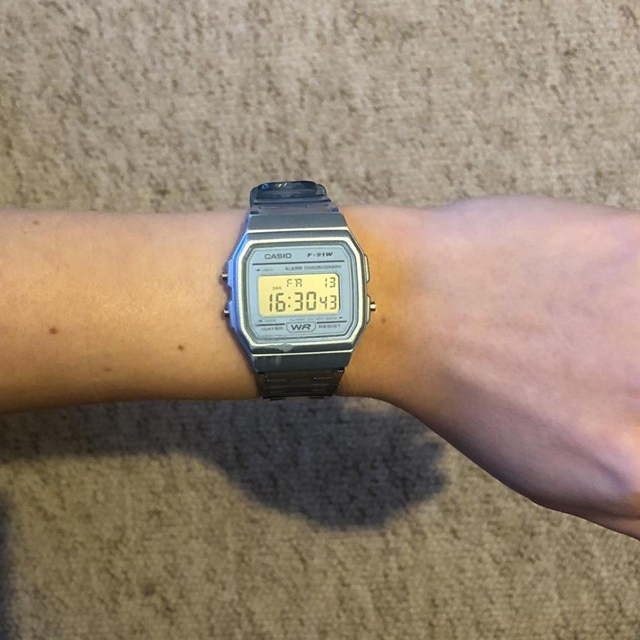 Casio digital watch in blue. Water resistant, works... - Depop