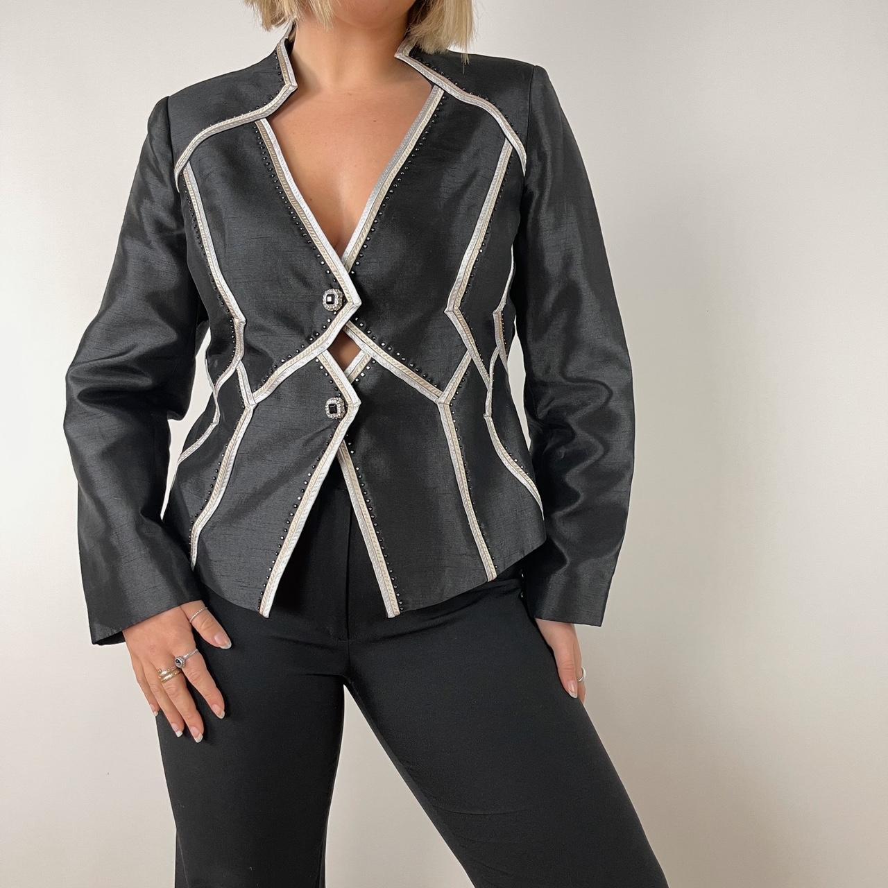 Vintage Rhinestone Cut-Out Jacket. 80's.... - Depop