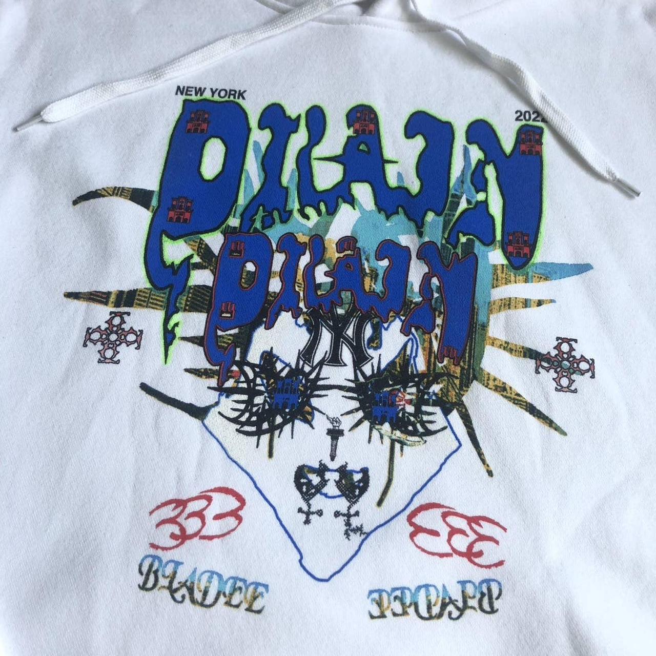 Bladee for Drain Gang Face Shield NYC White Graphic... - Depop
