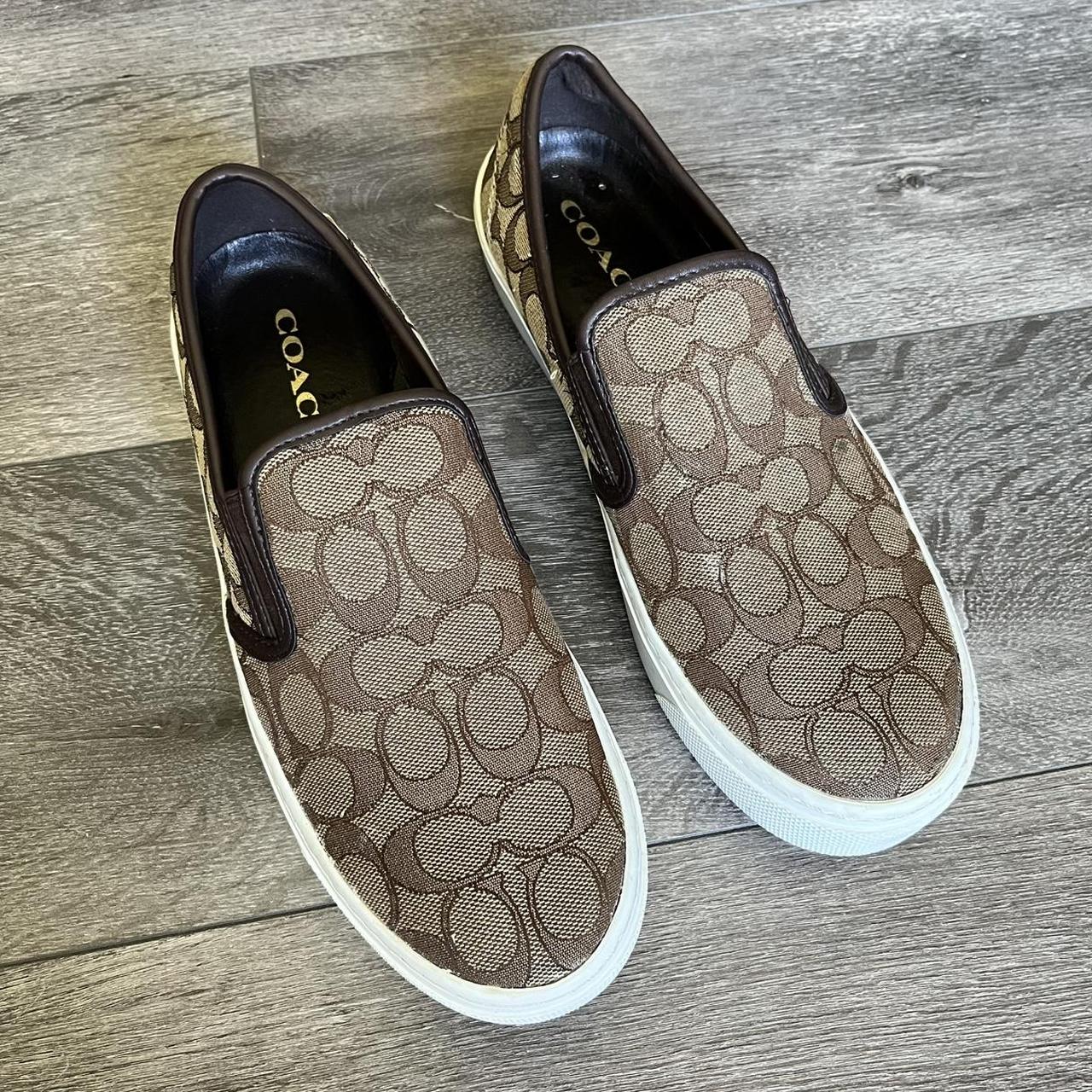 Coach Cameron Monogram Signature Logo Slip On Shoes... - Depop