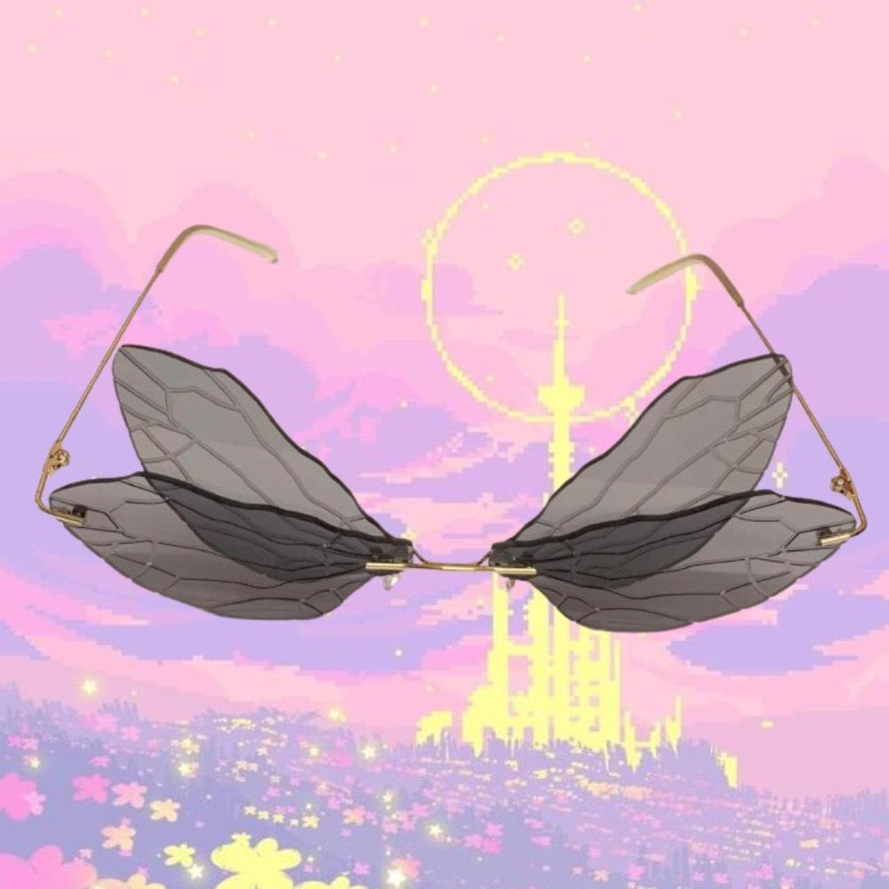 BLACK FAIRY WING GLASSES 🖤🧚‍♀️ cutest, prettiest... - Depop