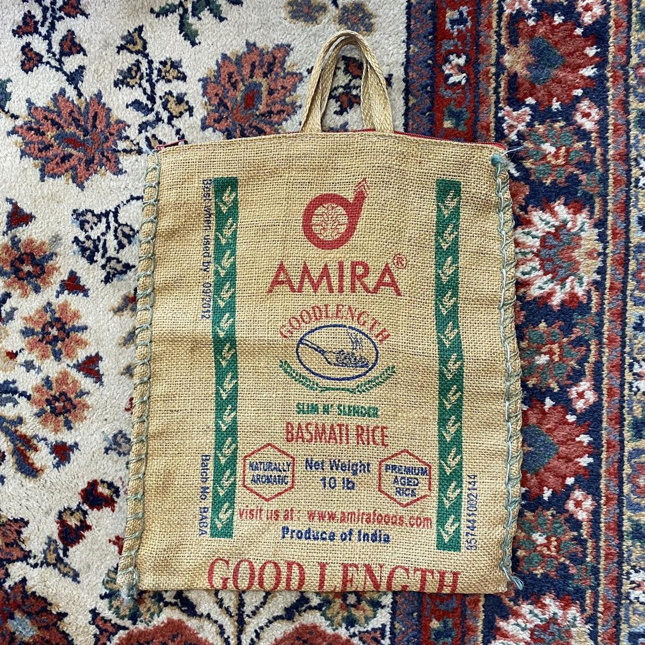 Vintage tote bag reworked rice bag purse with... - Depop