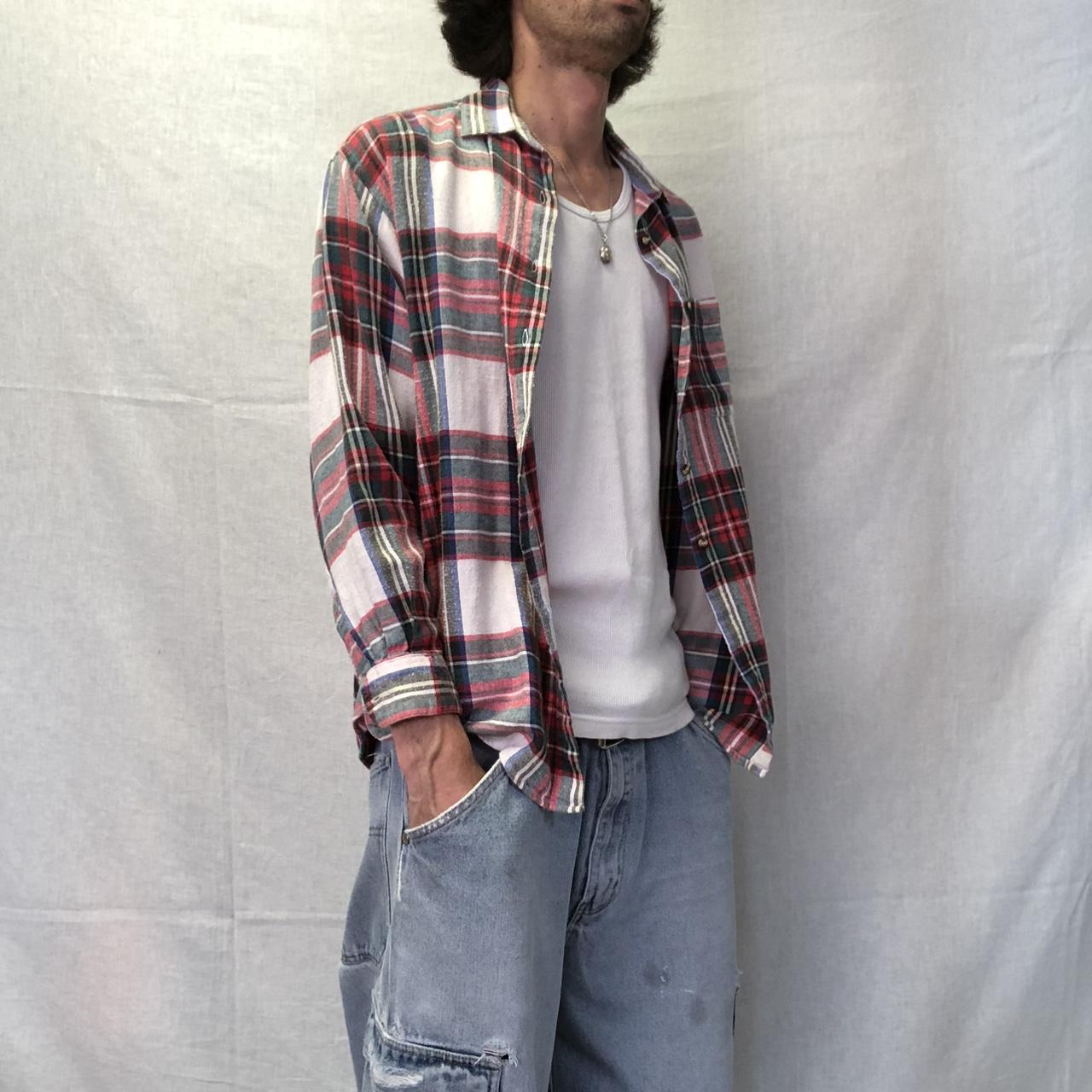 flannel shirt Plaid long sleeve button up shirt in... | Depop