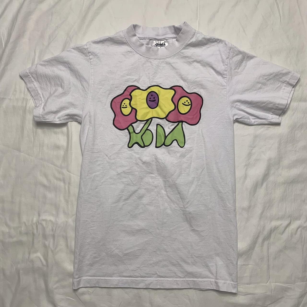 Shaka Wear White Flower Graphic tee / cotton t-shirt... - Depop