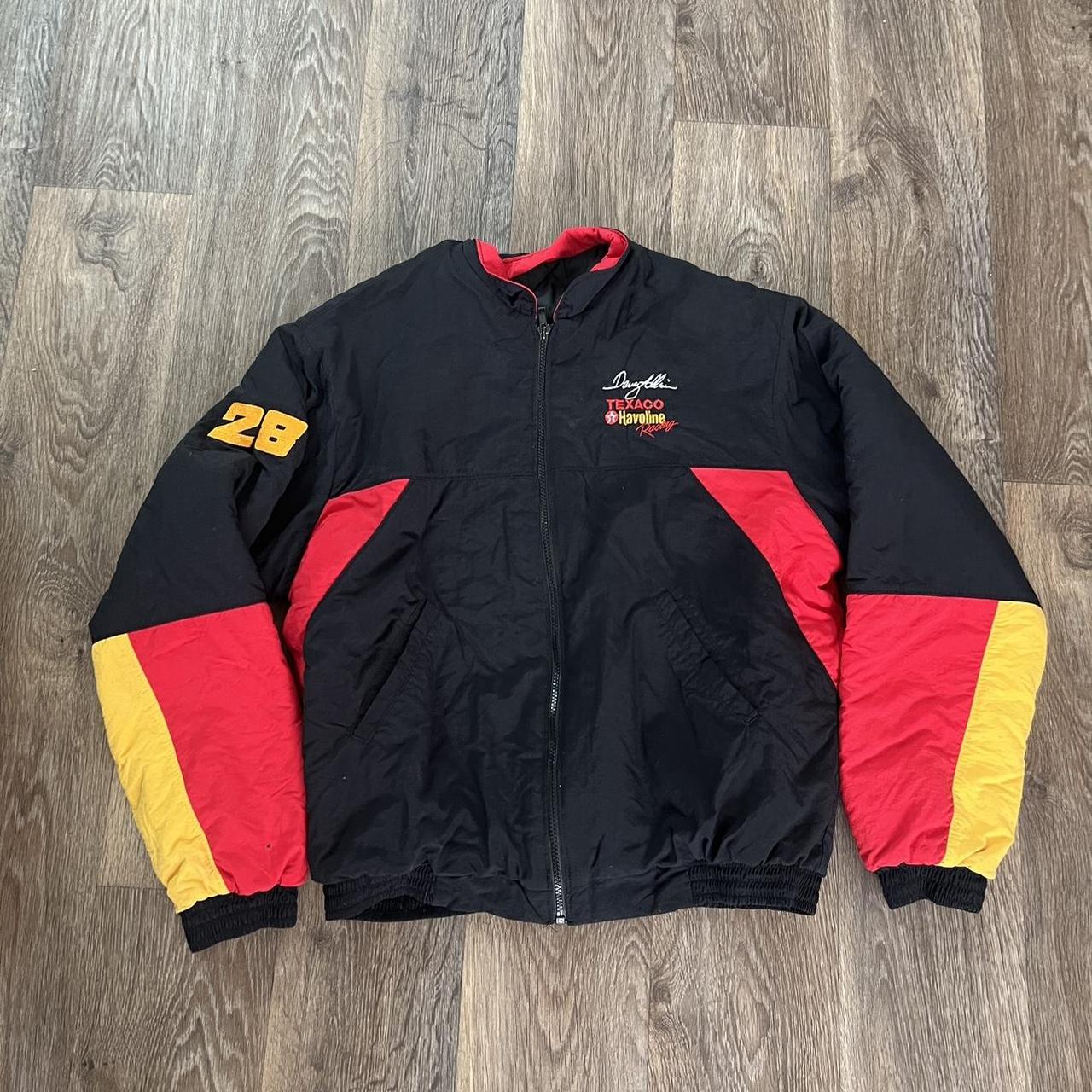 90s Daytona 500 NASCAR bomber jacket in black and... - Depop