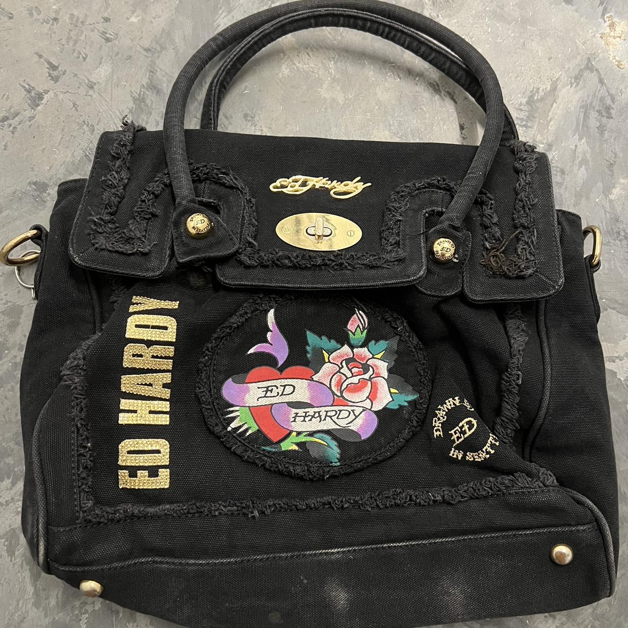 Vintage Y2K Ed hardy hand bag 00s! Vintage Flaw... - Depop