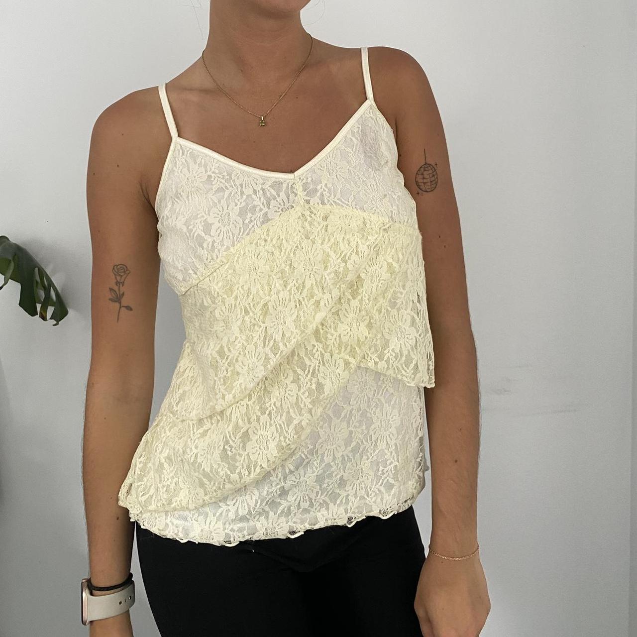Creamy lace cami No size (best fit 6-10) 👚 Model... - Depop
