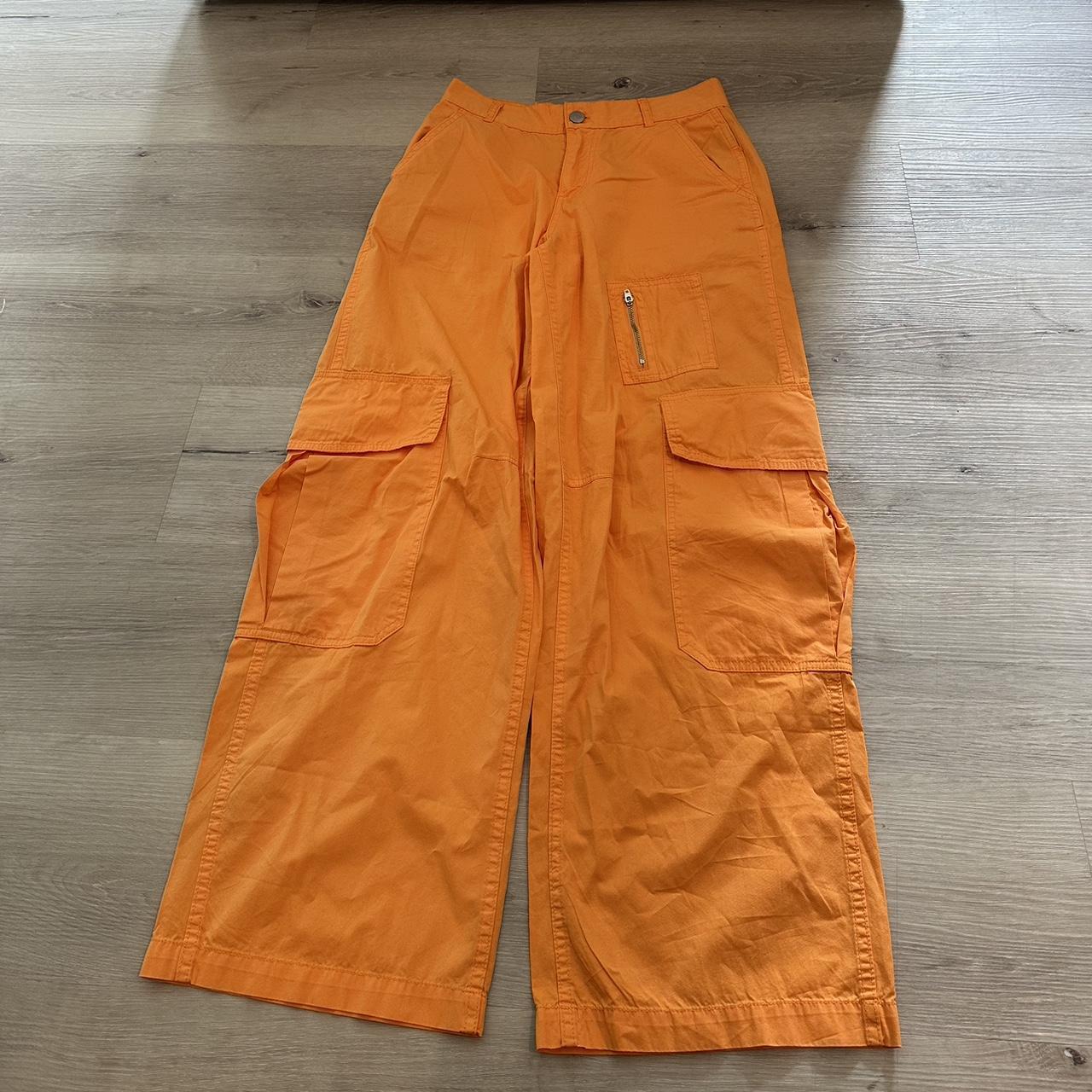 Neon orange #bdg #urbanoutfitters cargo pants - Depop