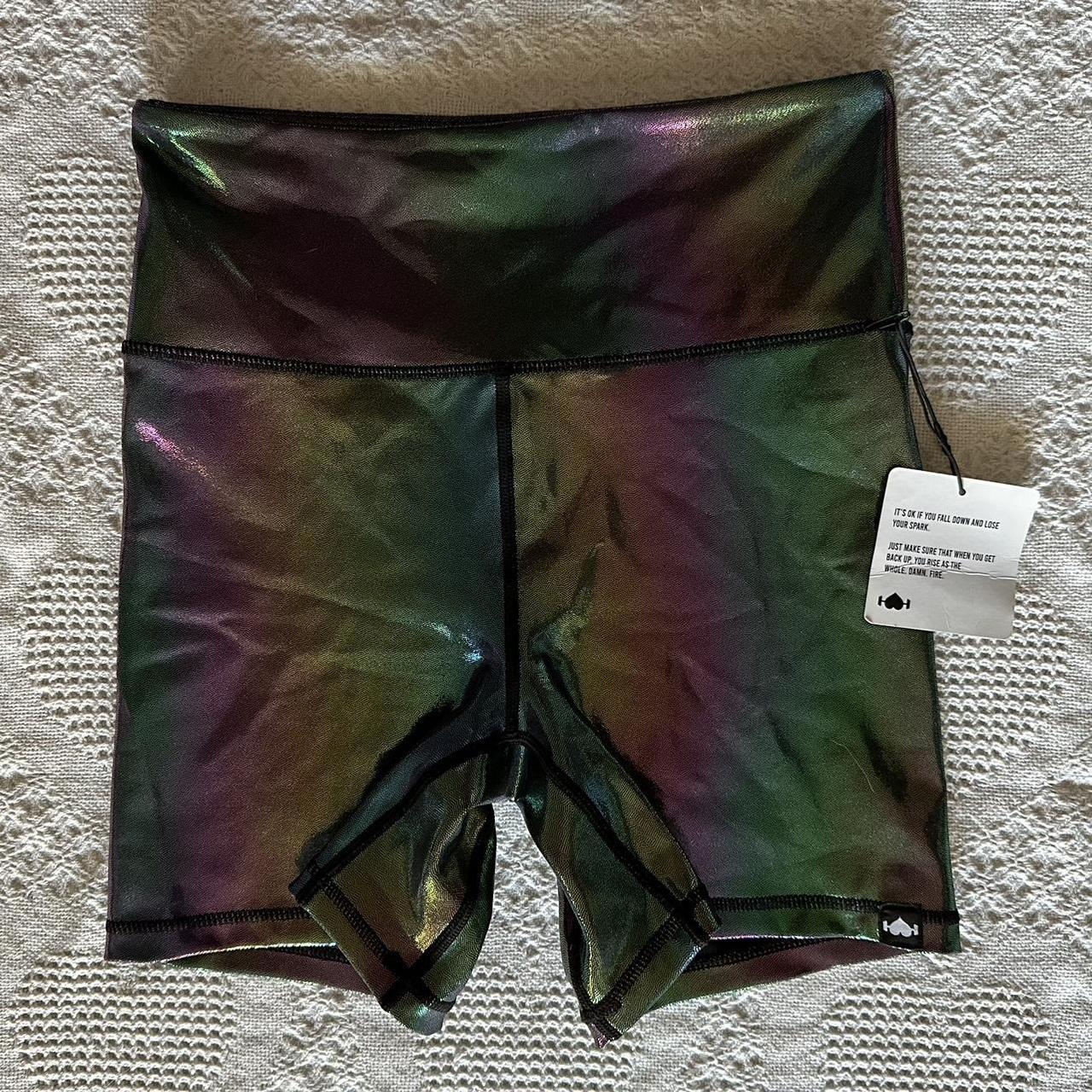NWT WODBOTTOM iridescent biker shorts... - Depop
