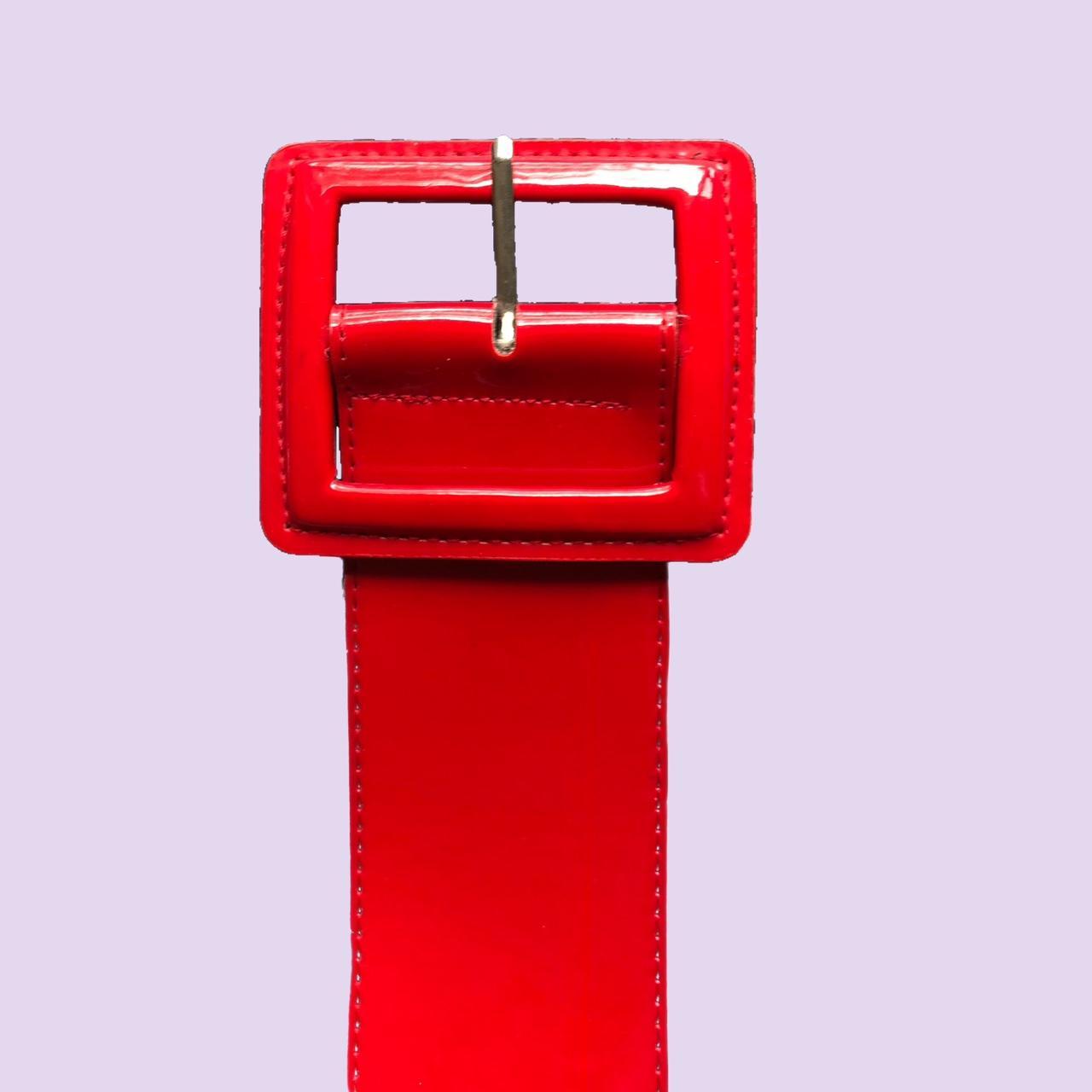 Super funky thick red belt. In pretty good condition... - Depop