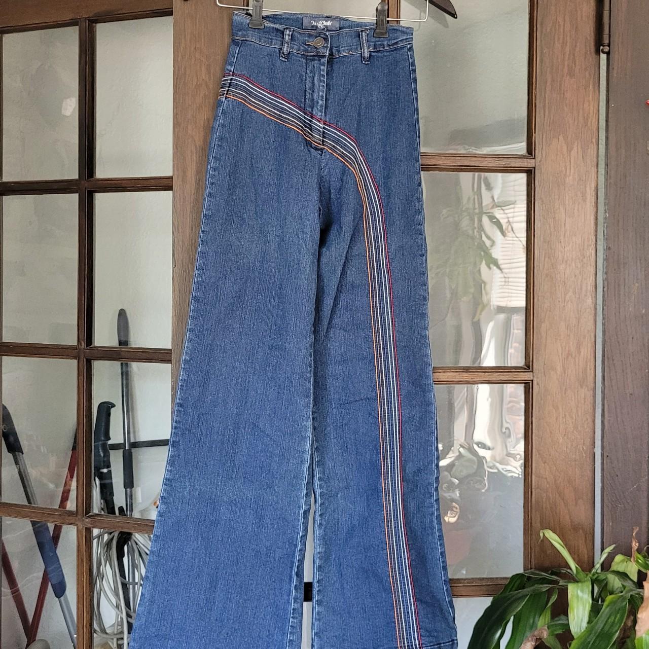 Modcloth Rainbow with Me wide leg jeans in size 0.... - Depop