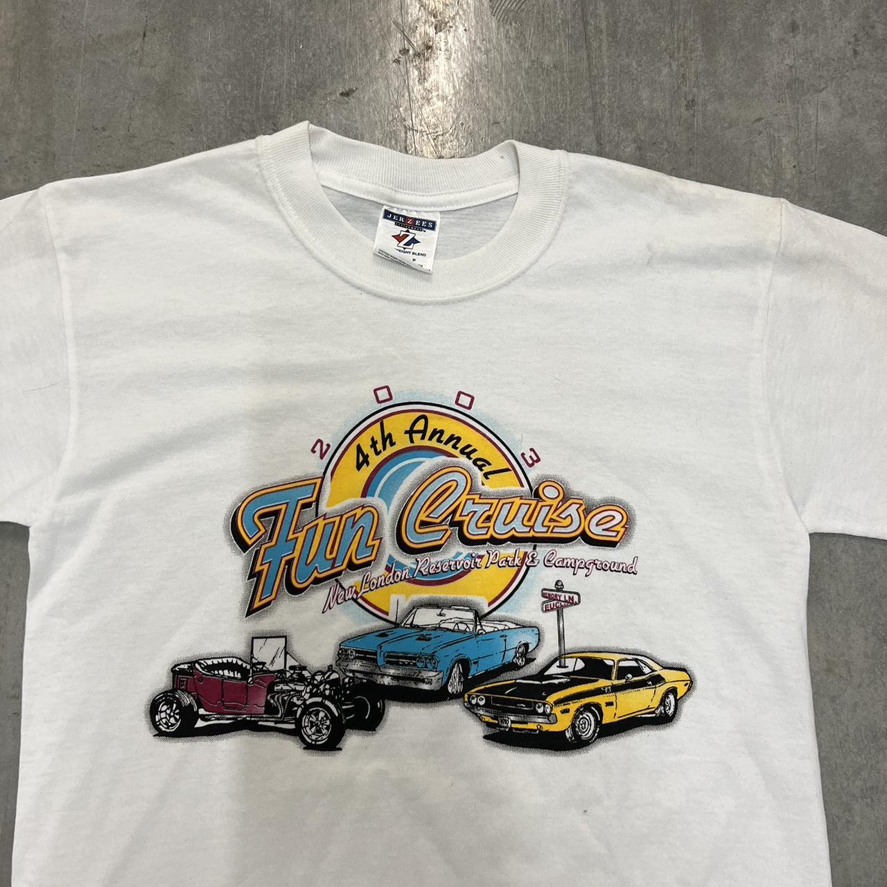 Y2k Vintage Retro Car show T shirt Size:S Pit to... - Depop