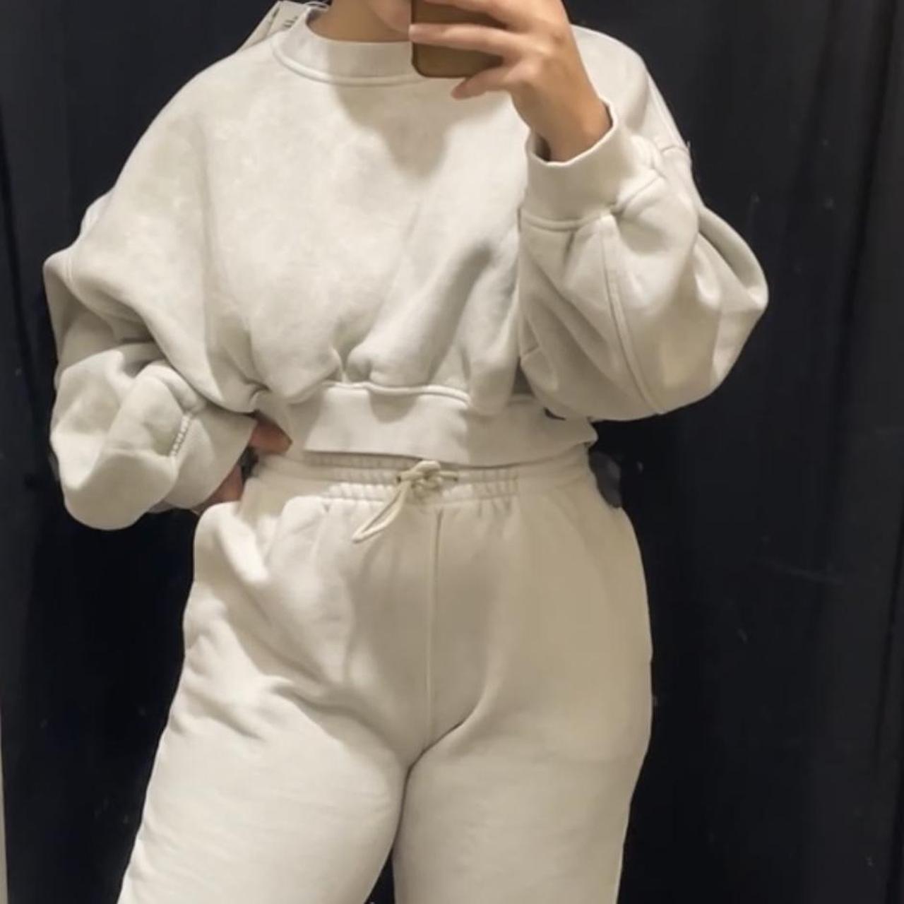 Zara tracksuit top and bottom for sale as a set Top... - Depop