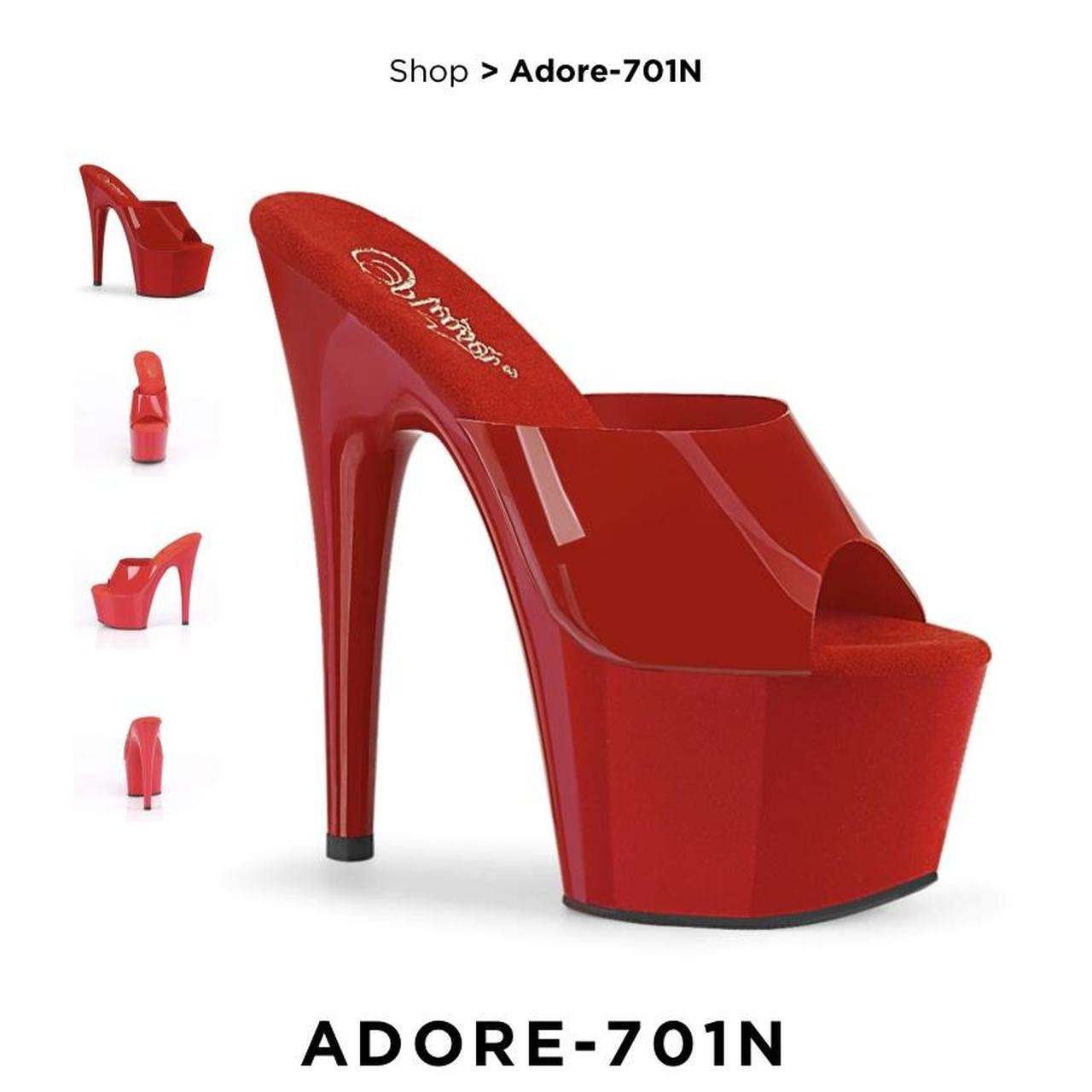 Pleaser red 7 inch heels! Worn once for a... - Depop