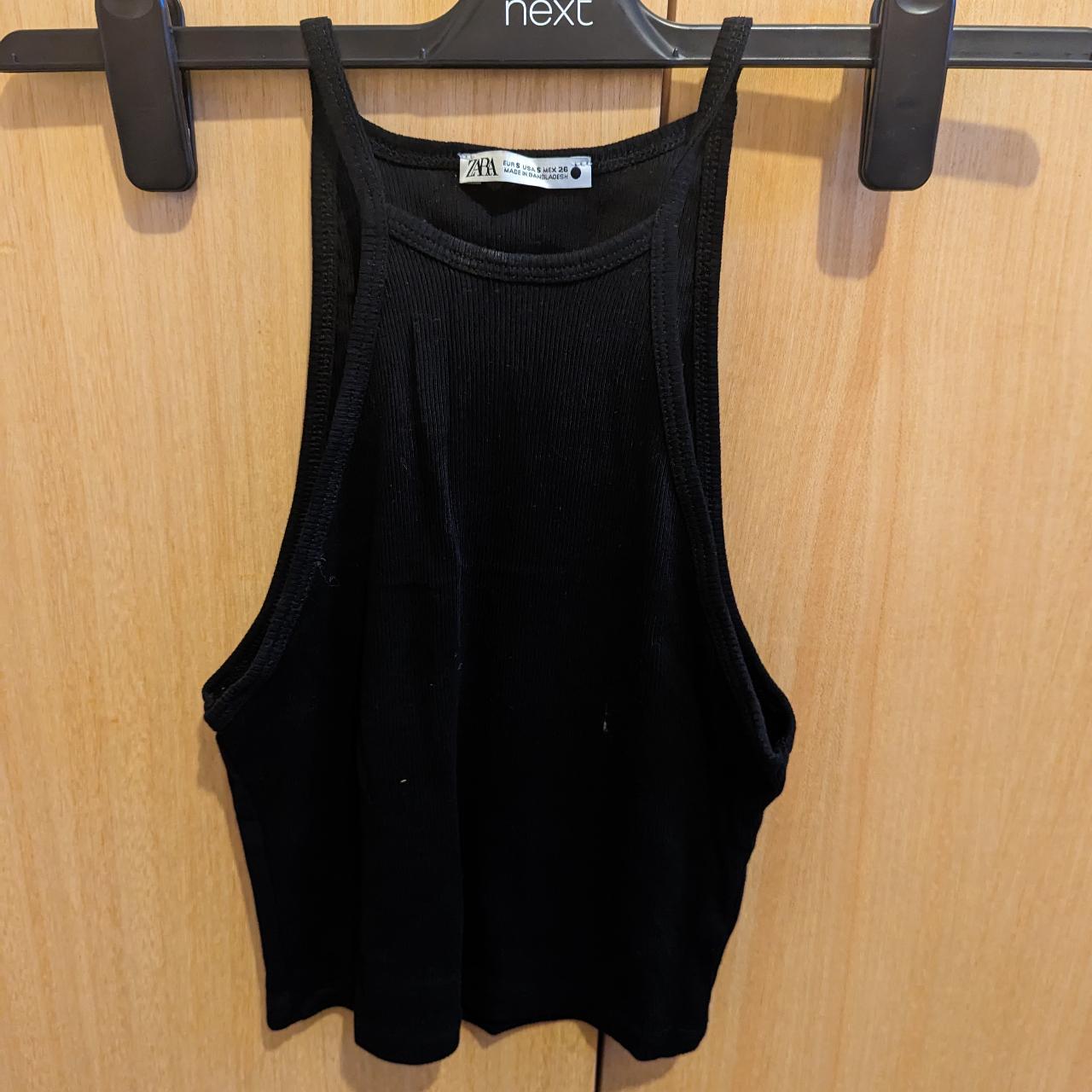 Black Zara Racer Vest Top Size S From Smoke free home - Depop