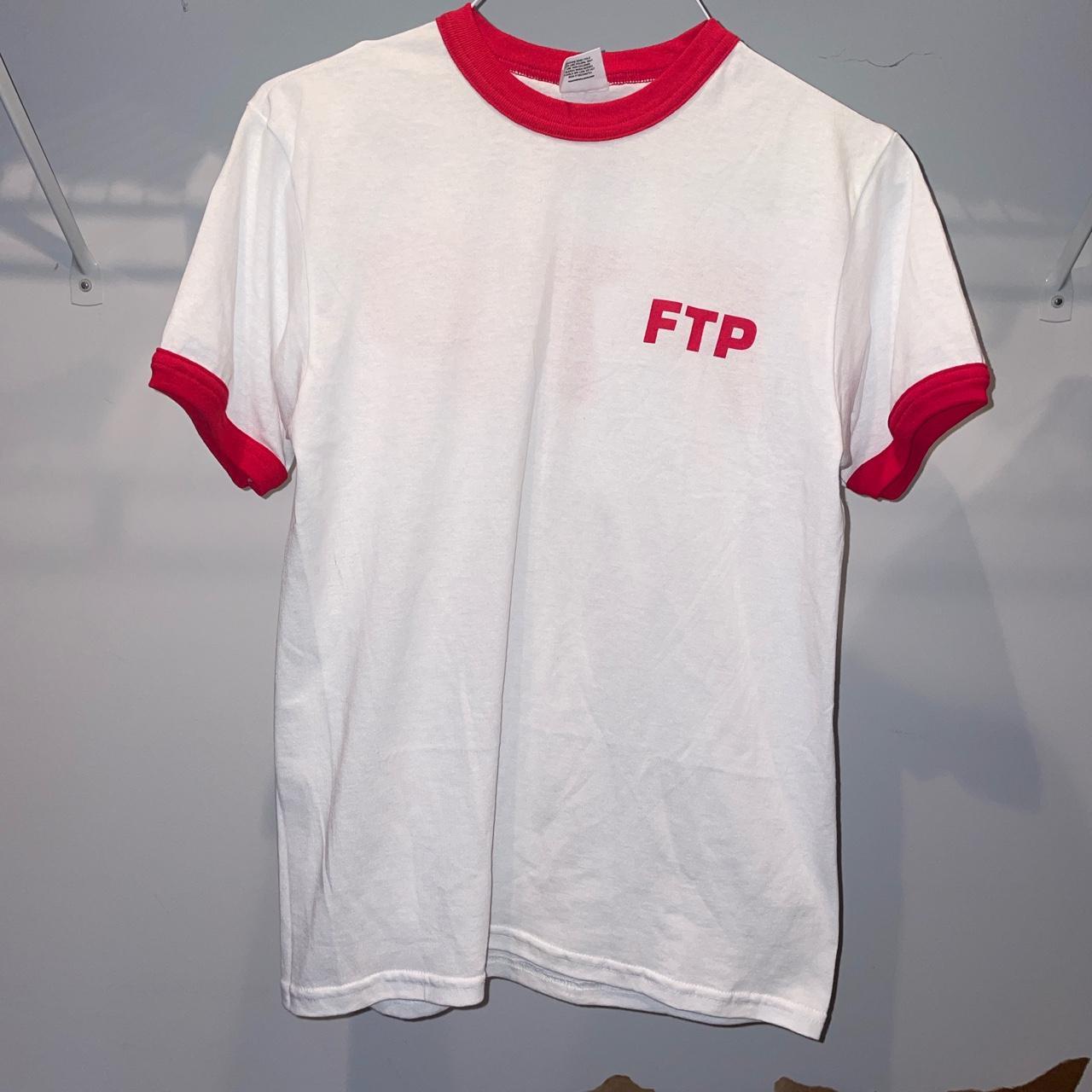 FTP Red Logo Ringer Tee Size Medium - true to size... | Depop