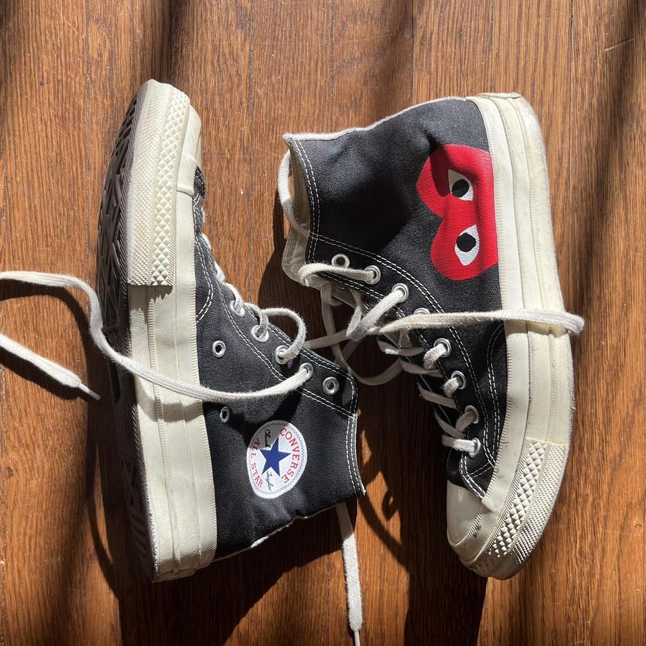 CDG High Top Converse Black womens size 9 - Depop