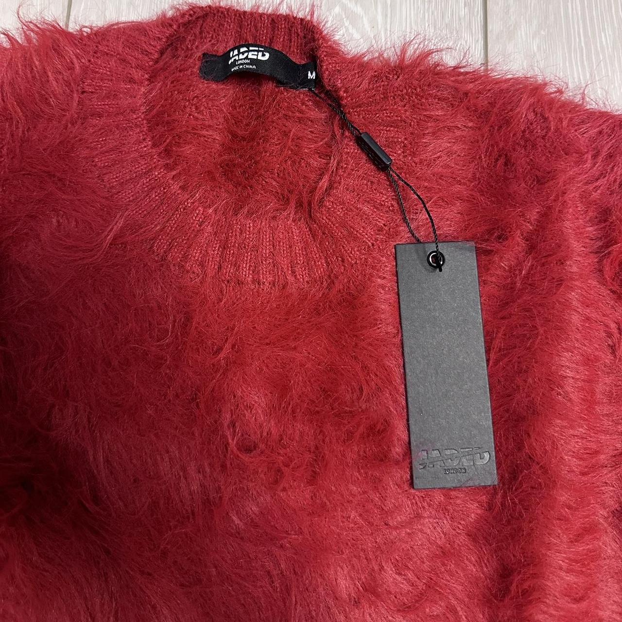 jaded london red fuzzy sweater. brand new with tags.... - Depop