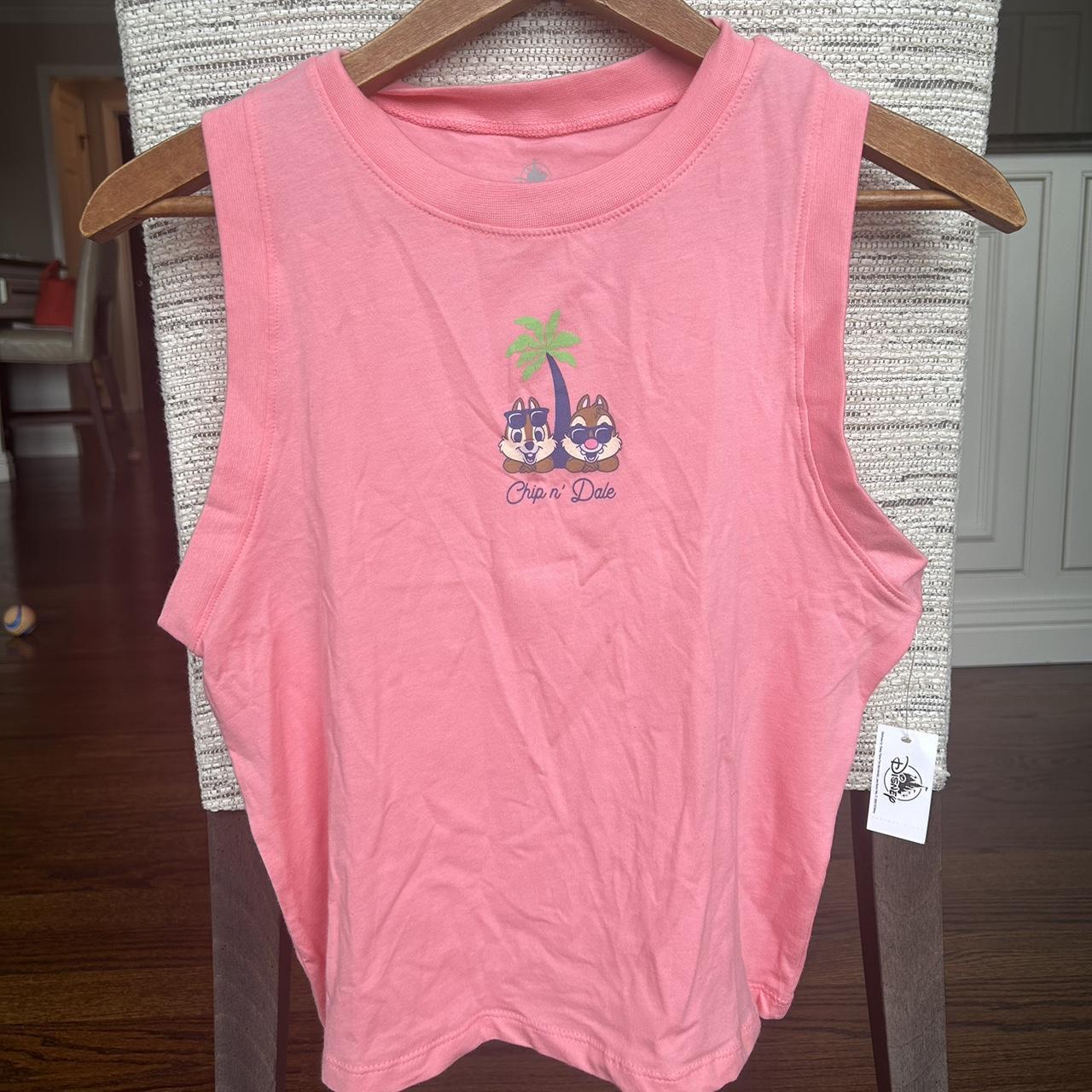 NWT Chip and Dale Summer Crop Top Large Pink new... - Depop