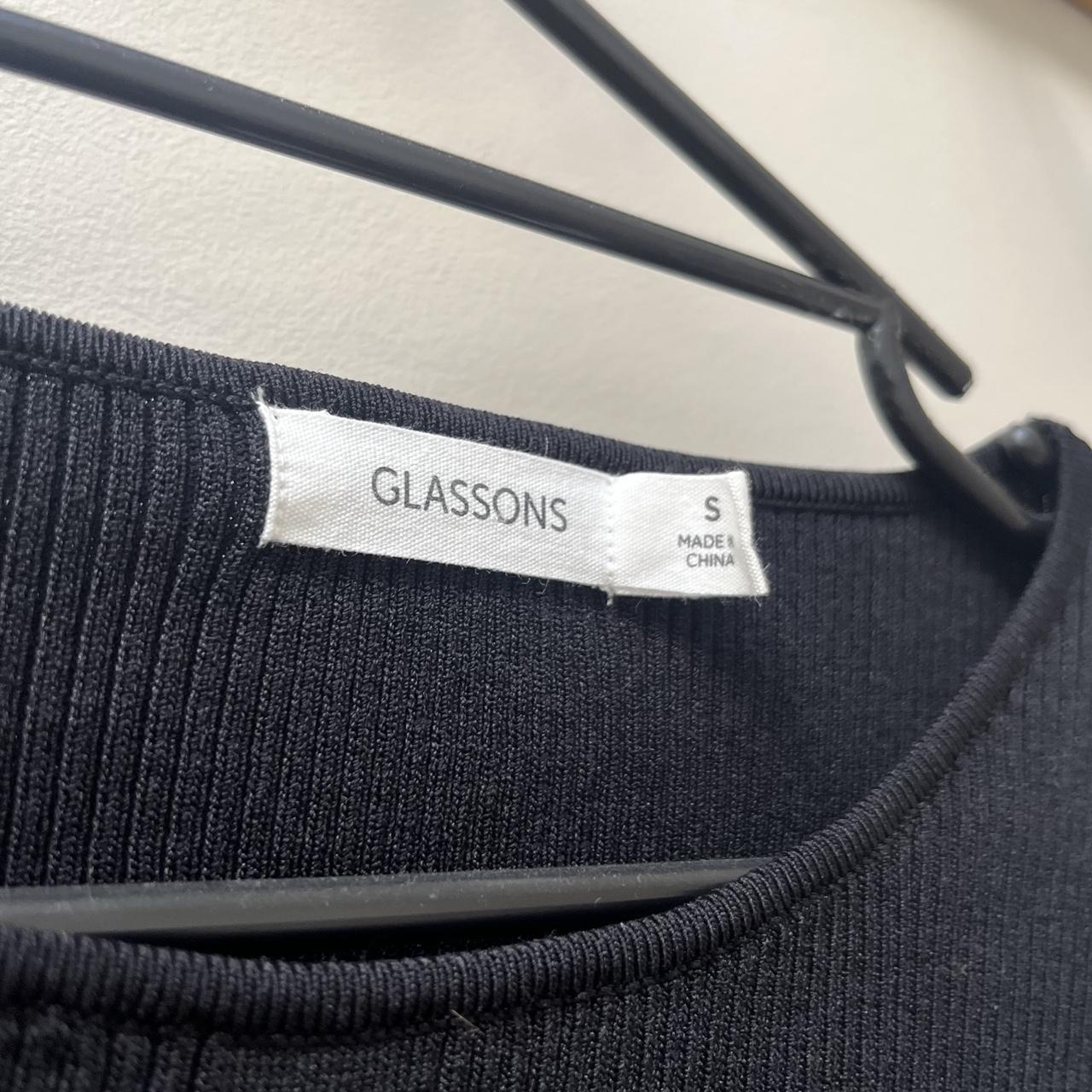 Glassons black long sleeve crop top -size... - Depop