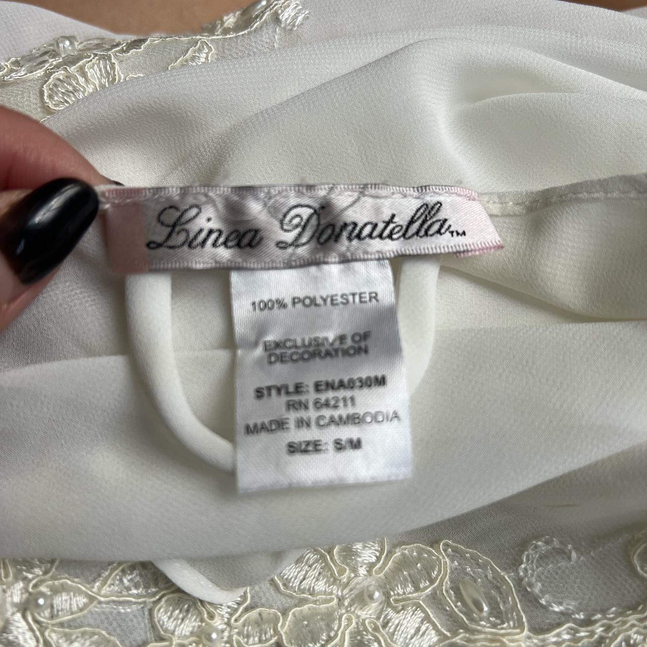 linea donatella sheer robe with lace embroidered... | Depop