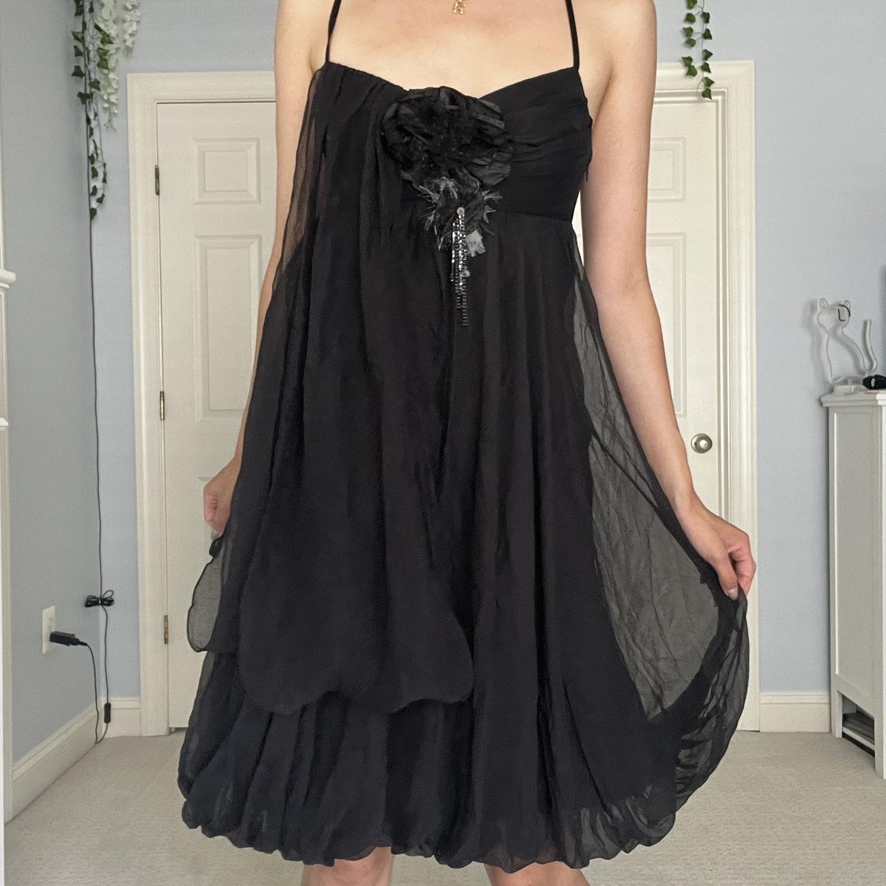 jeff gallano made in france black flowy bubble... - Depop