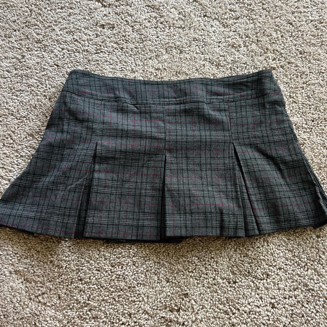 vintage plaid micro mini skirt. pleated with tiny... - Depop