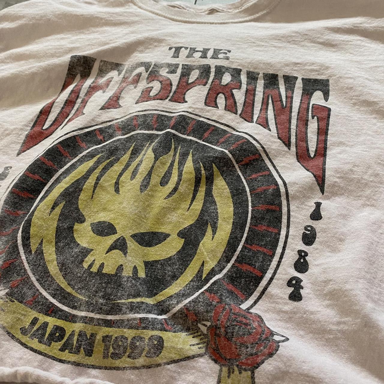 Cropped Offspring Shirt - White/Pink Labelled Size:... - Depop