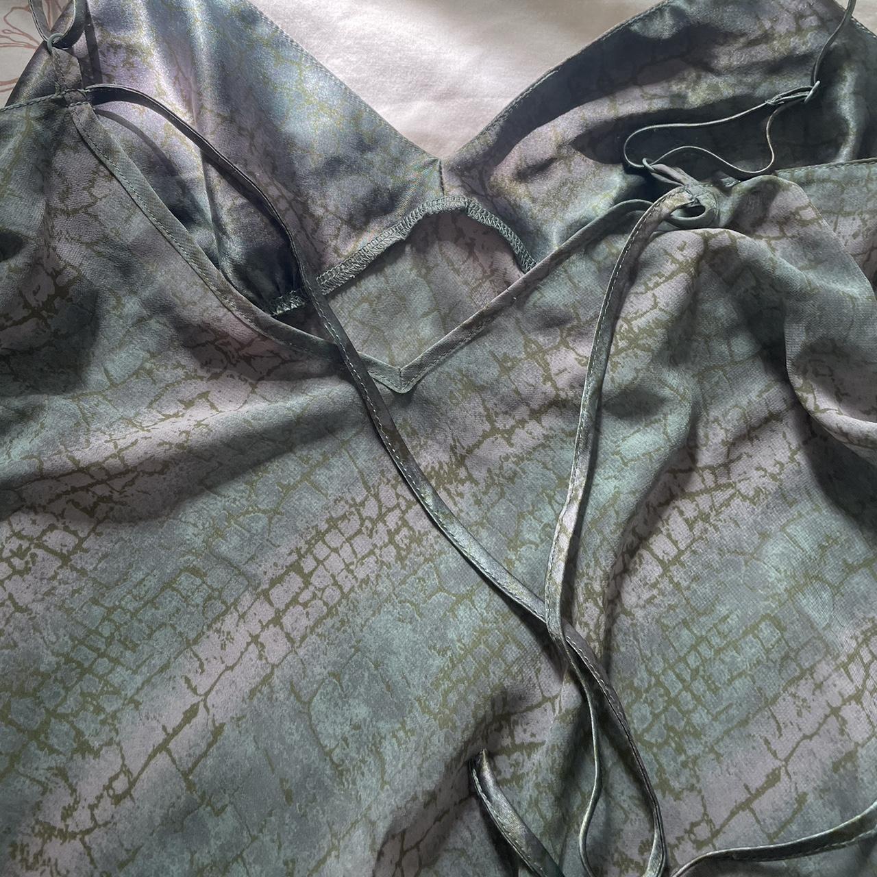 victorias secret snake mesh lingerie green set 🤍🩵... - Depop