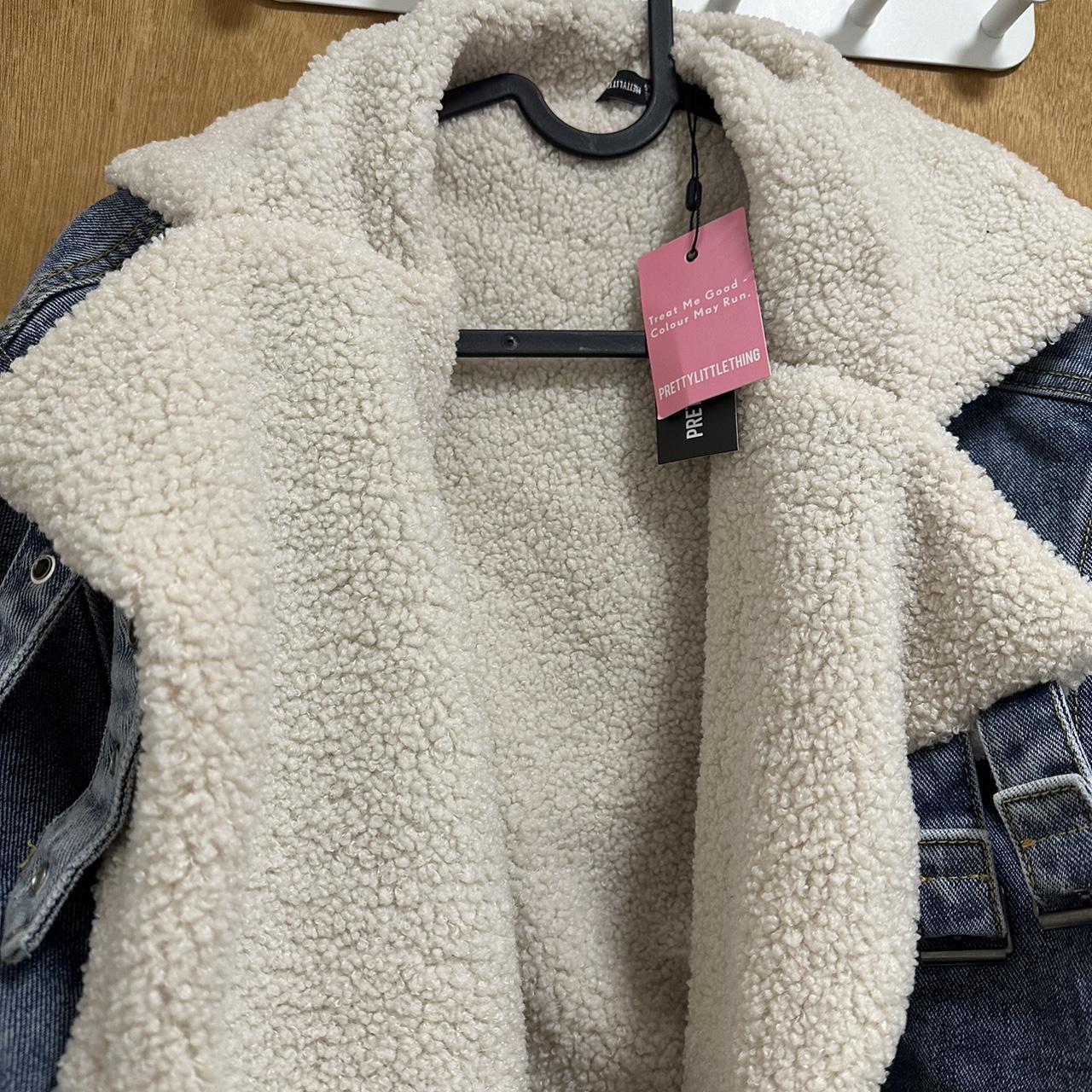 PLT brand new vintage wash cropped denim Borg... - Depop