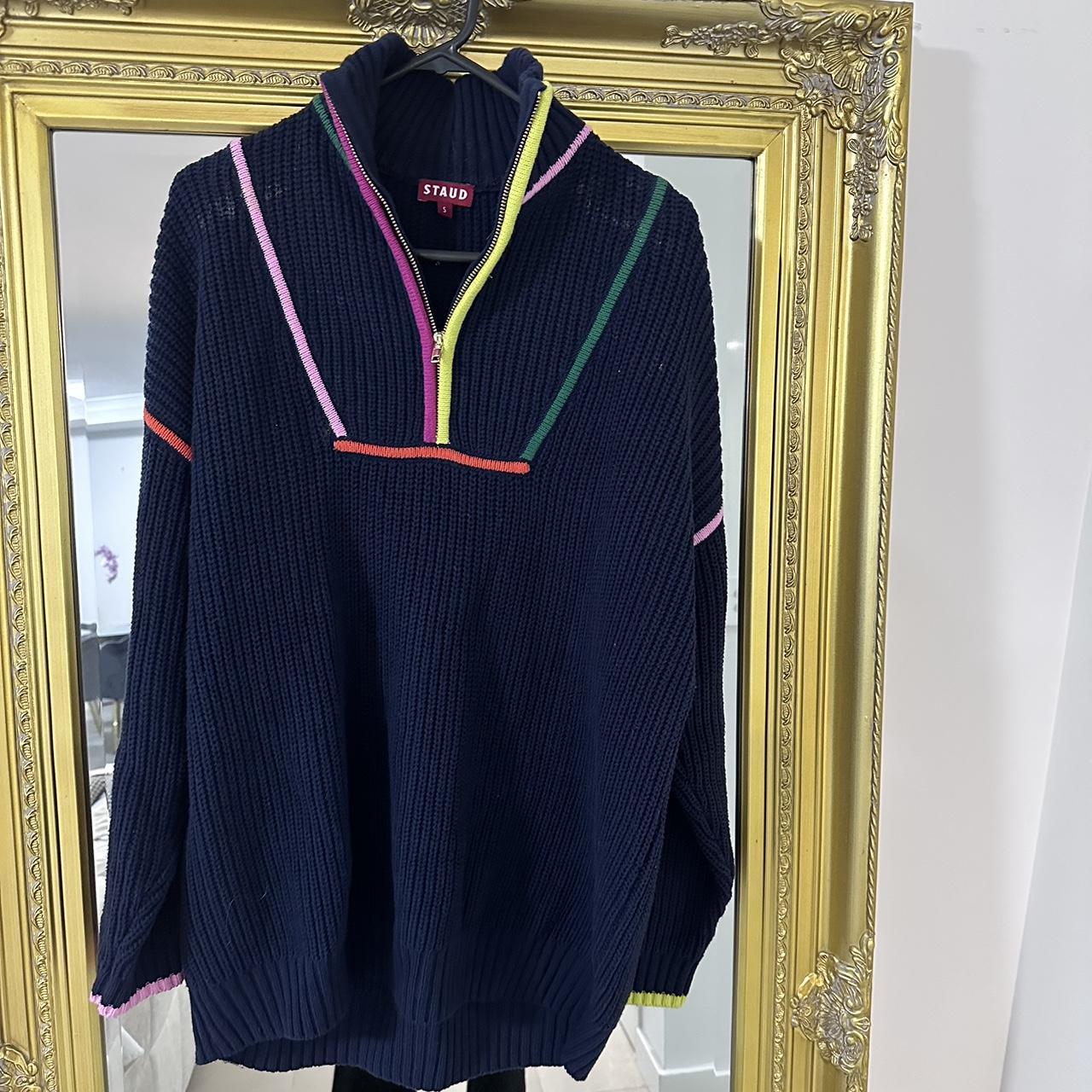 Staud Colour block navy sweater Excellent condition... - Depop