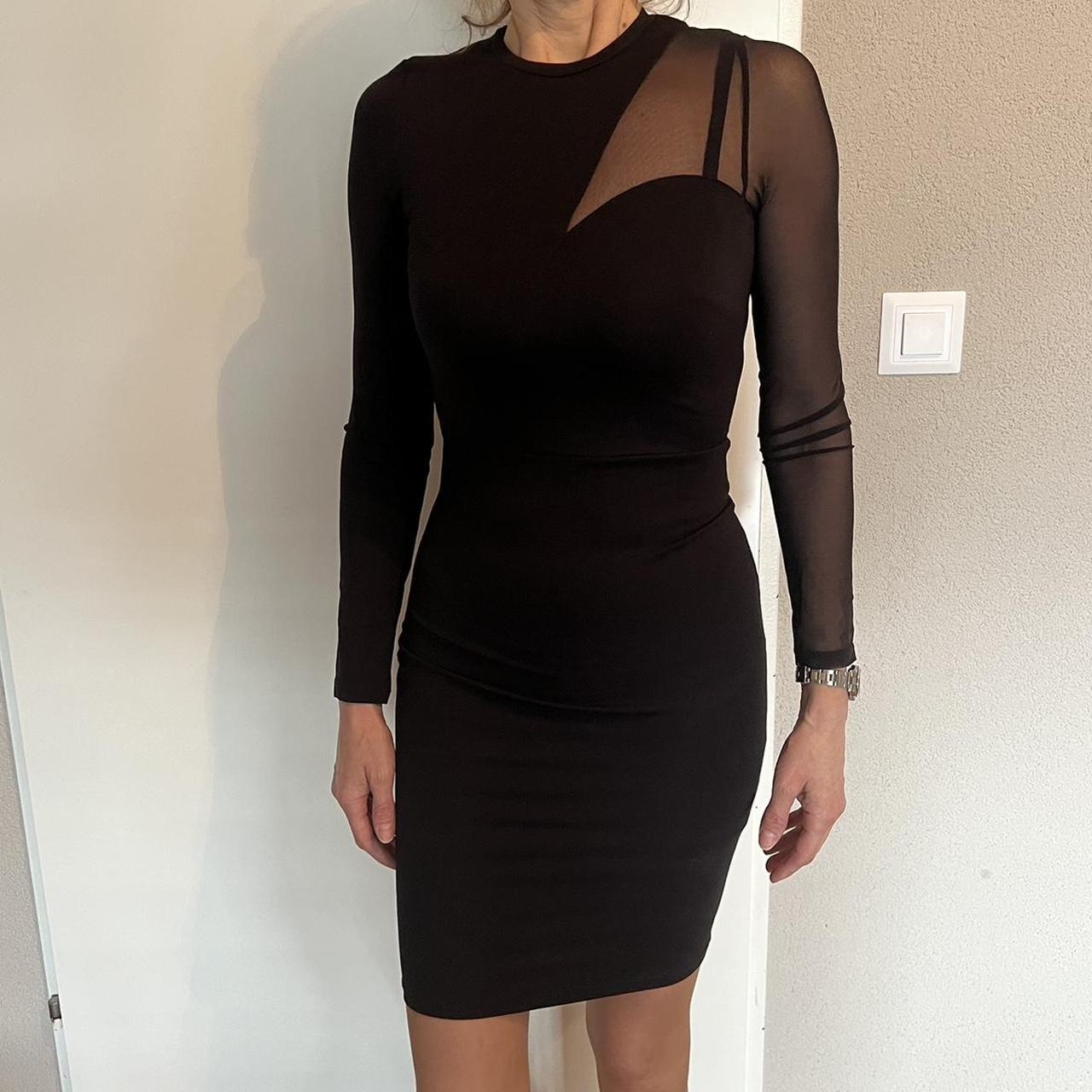 Black cocktail dress with transparent parts. Robe... - Depop