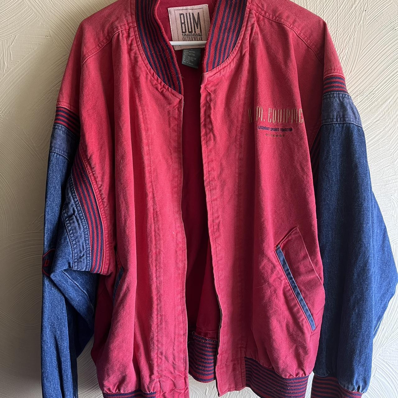 B.U.M. Equipment Men's Blue and Red Jacket | Depop