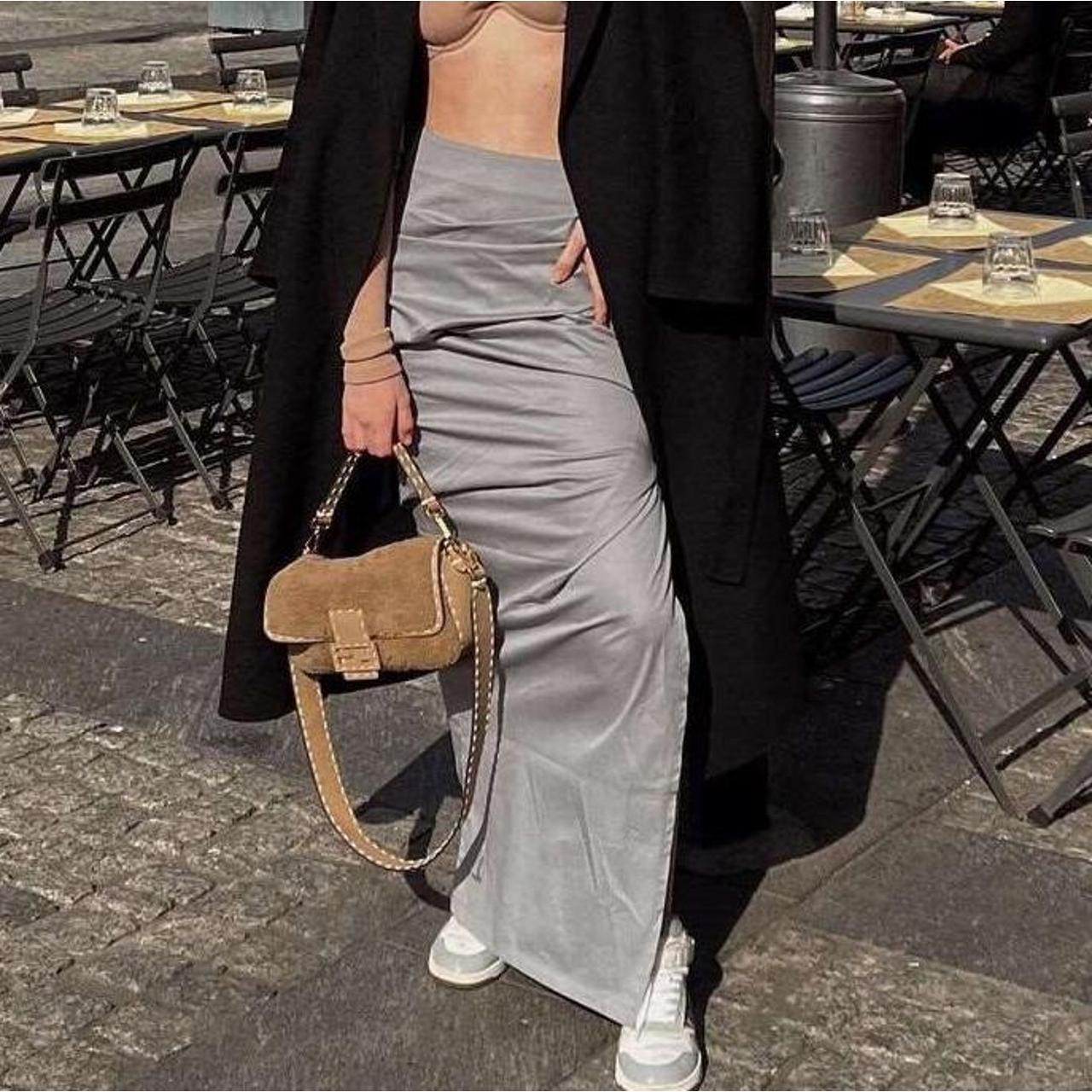 Y2k cargo grey maxi skirt😎 Waist 78 cm Hip 100... - Depop