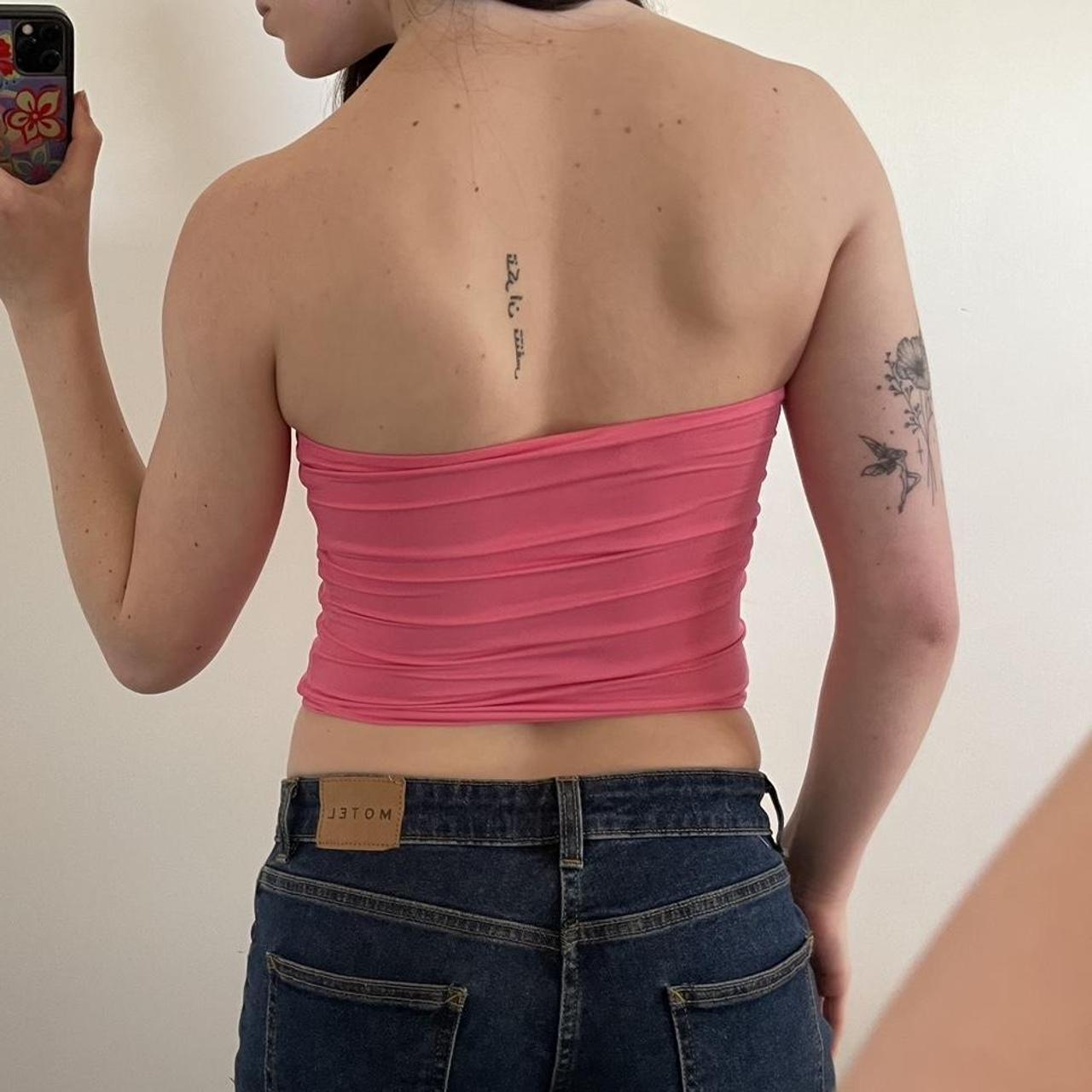 cotton on pink tube top. super stretchy and... - Depop