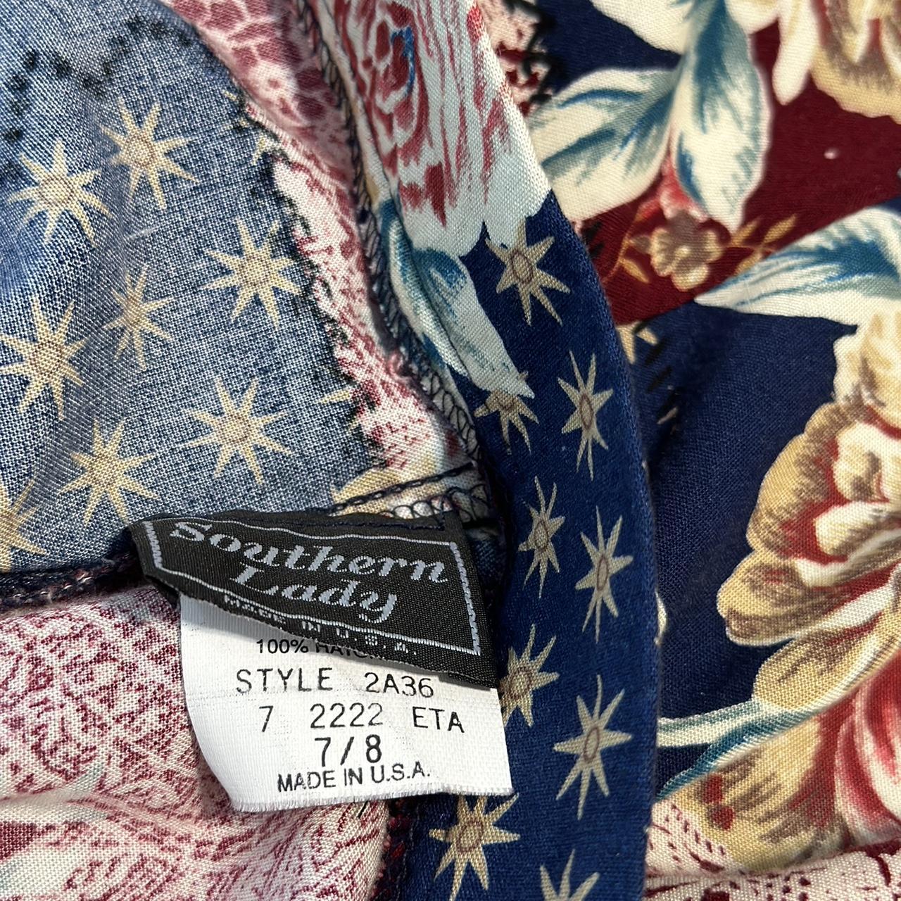 Vintage Southern Lady brand 80’s printed pleated... - Depop