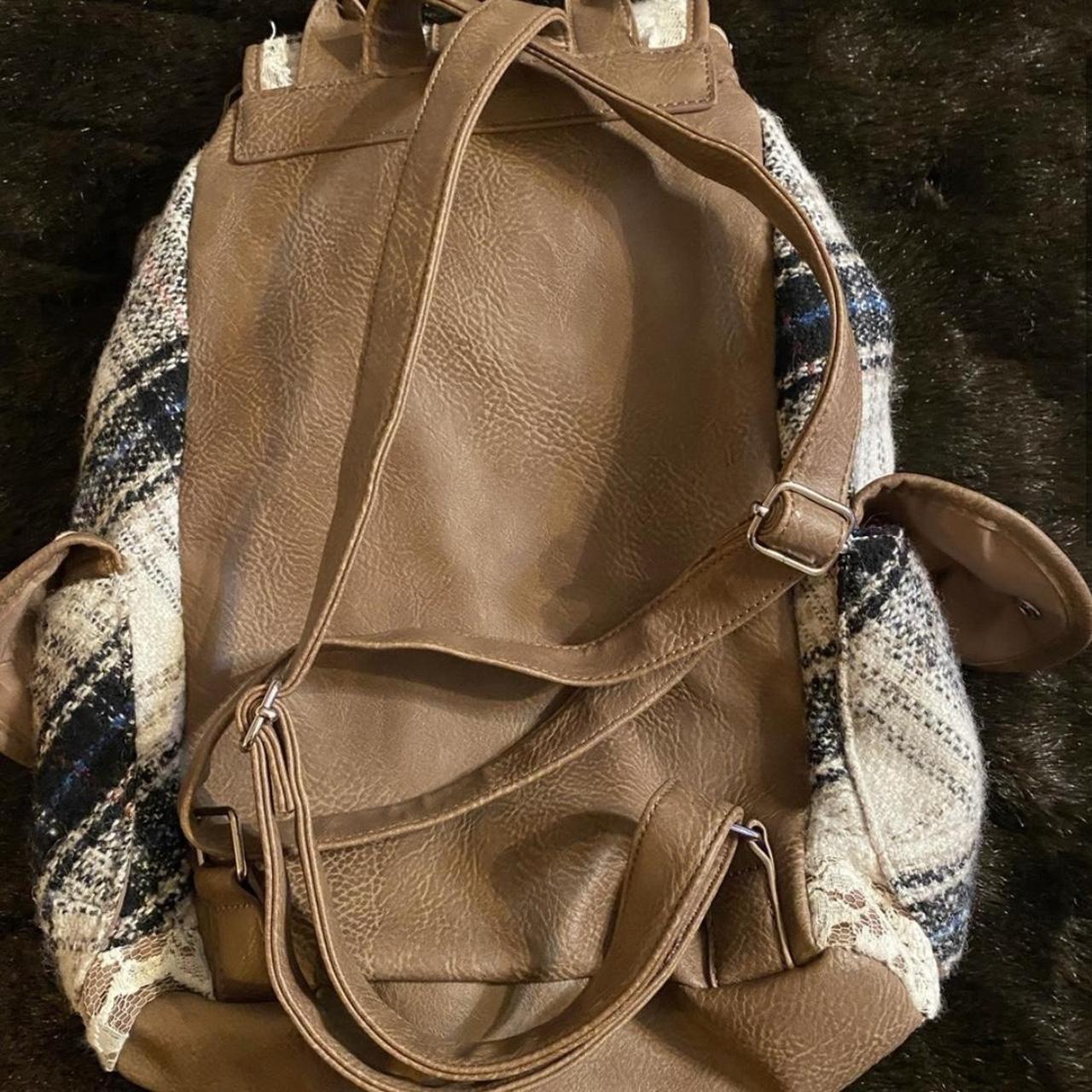 coquette backpack with lace/tweed accents for trips,... - Depop