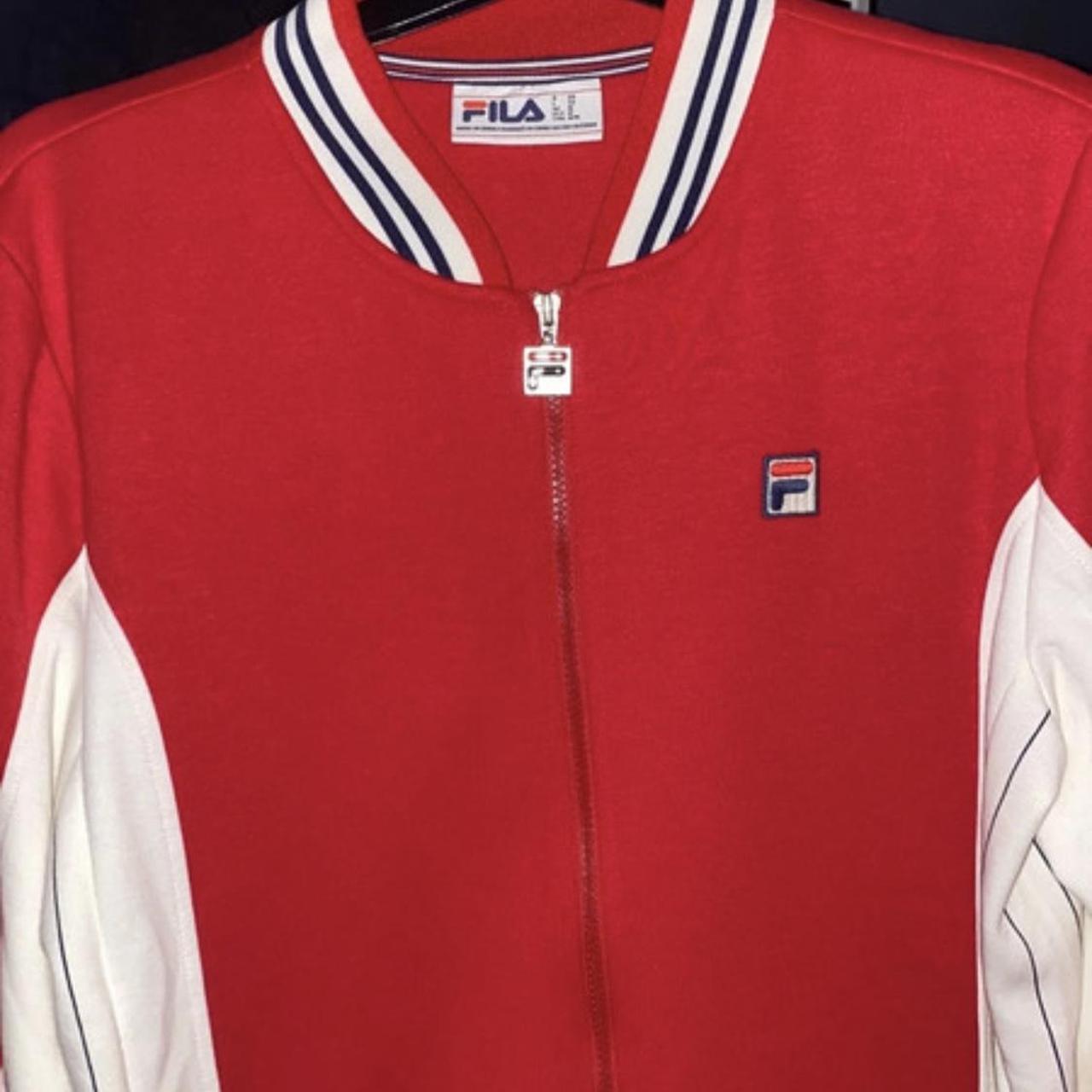 Fila Men's Red and White Top | Depop