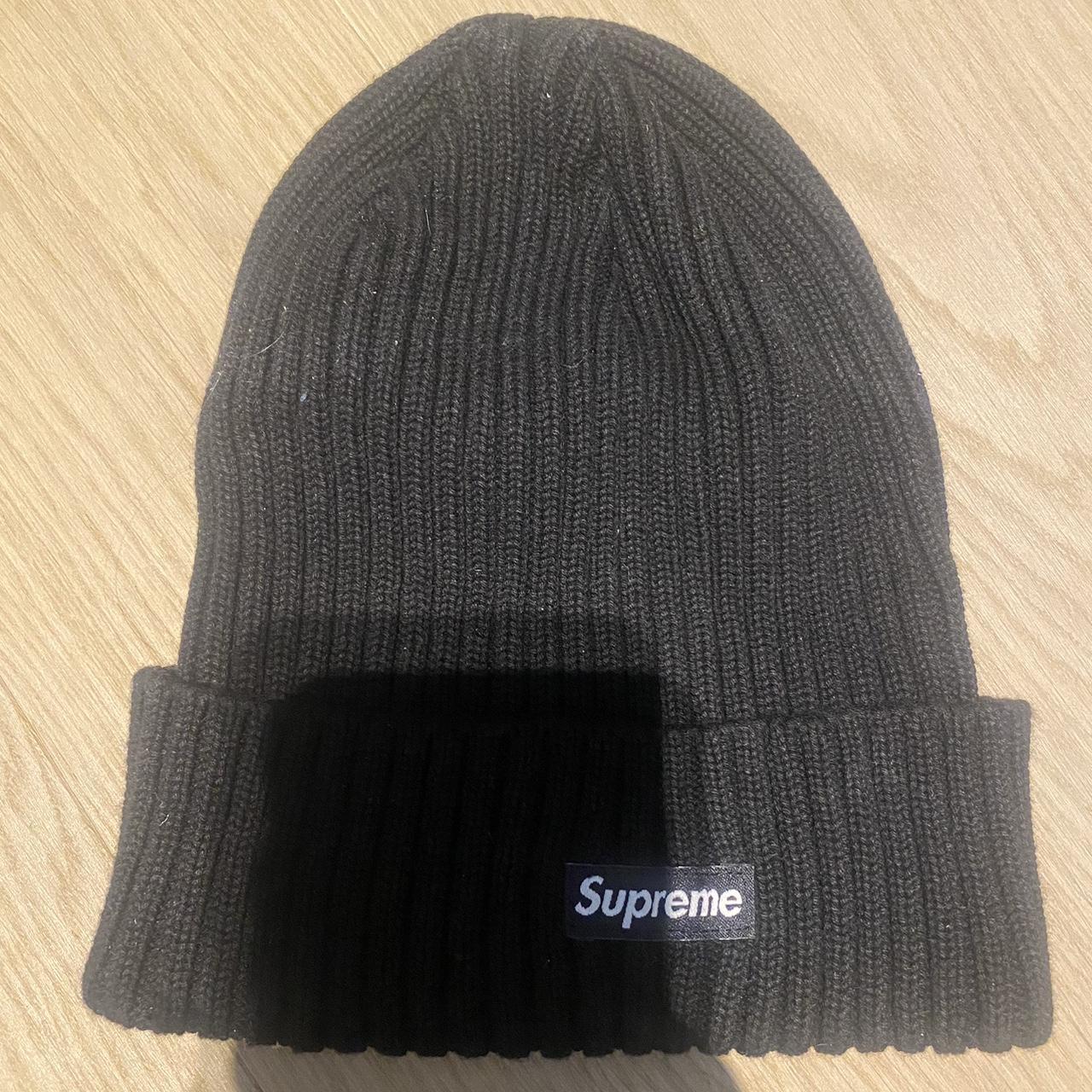 Authentic supreme black beanie hat - Depop