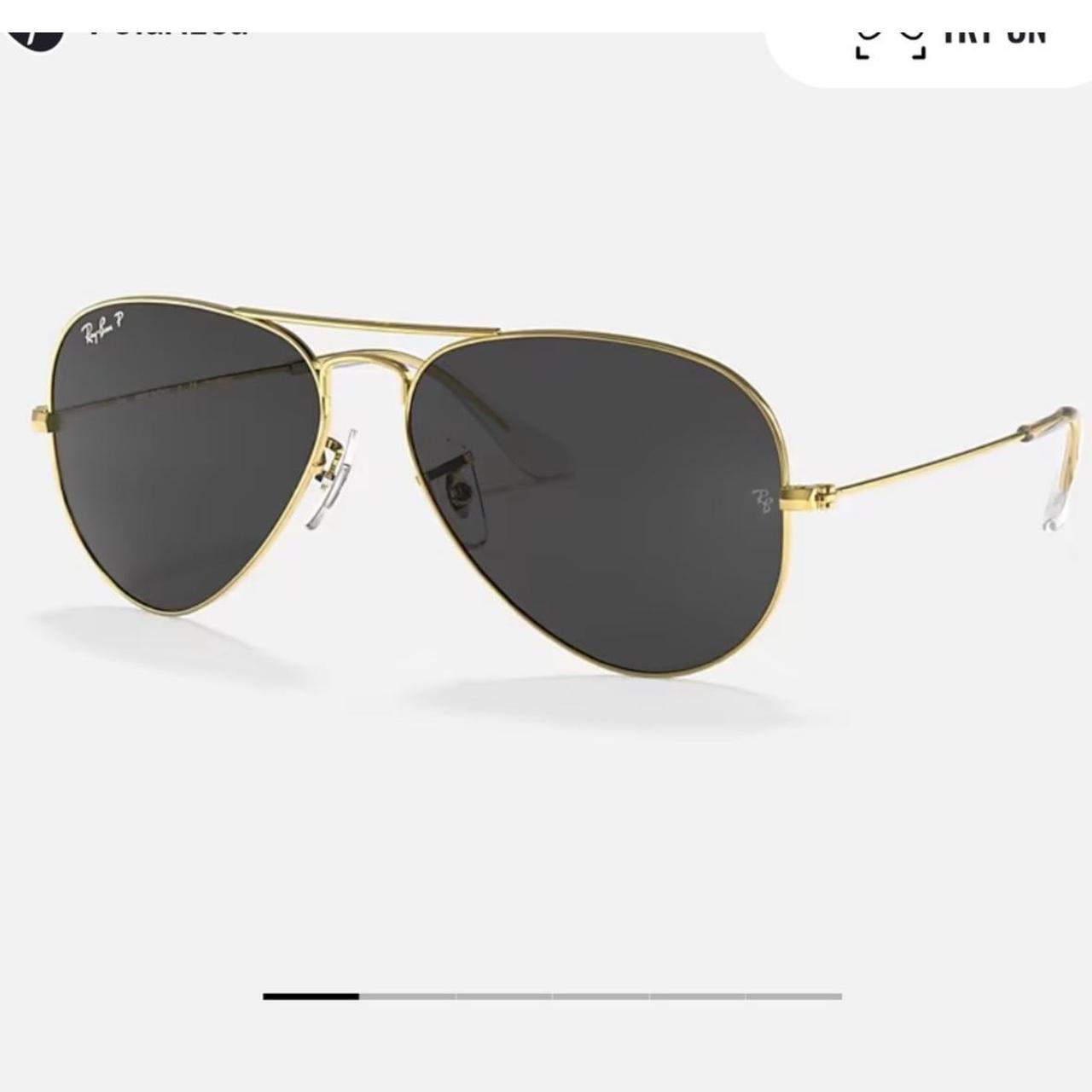 NWT Ray Ban Aviators (Gold/Black) in Large Never... - Depop