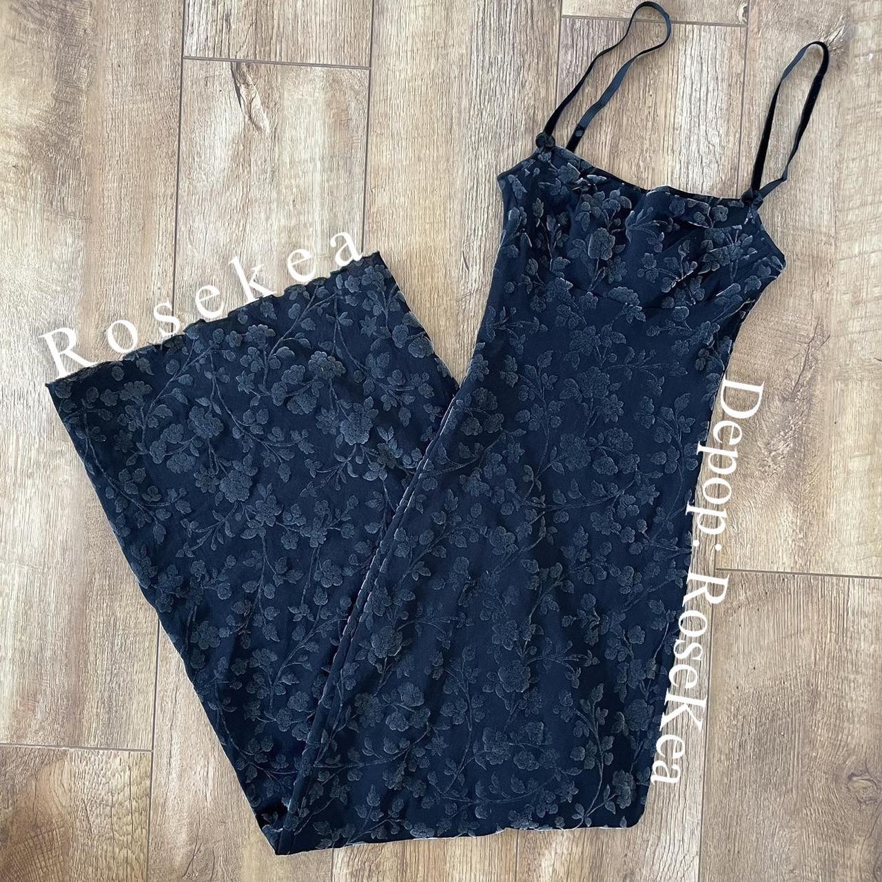 black kookai maxi dress Floral thick mesh bodycon... - Depop