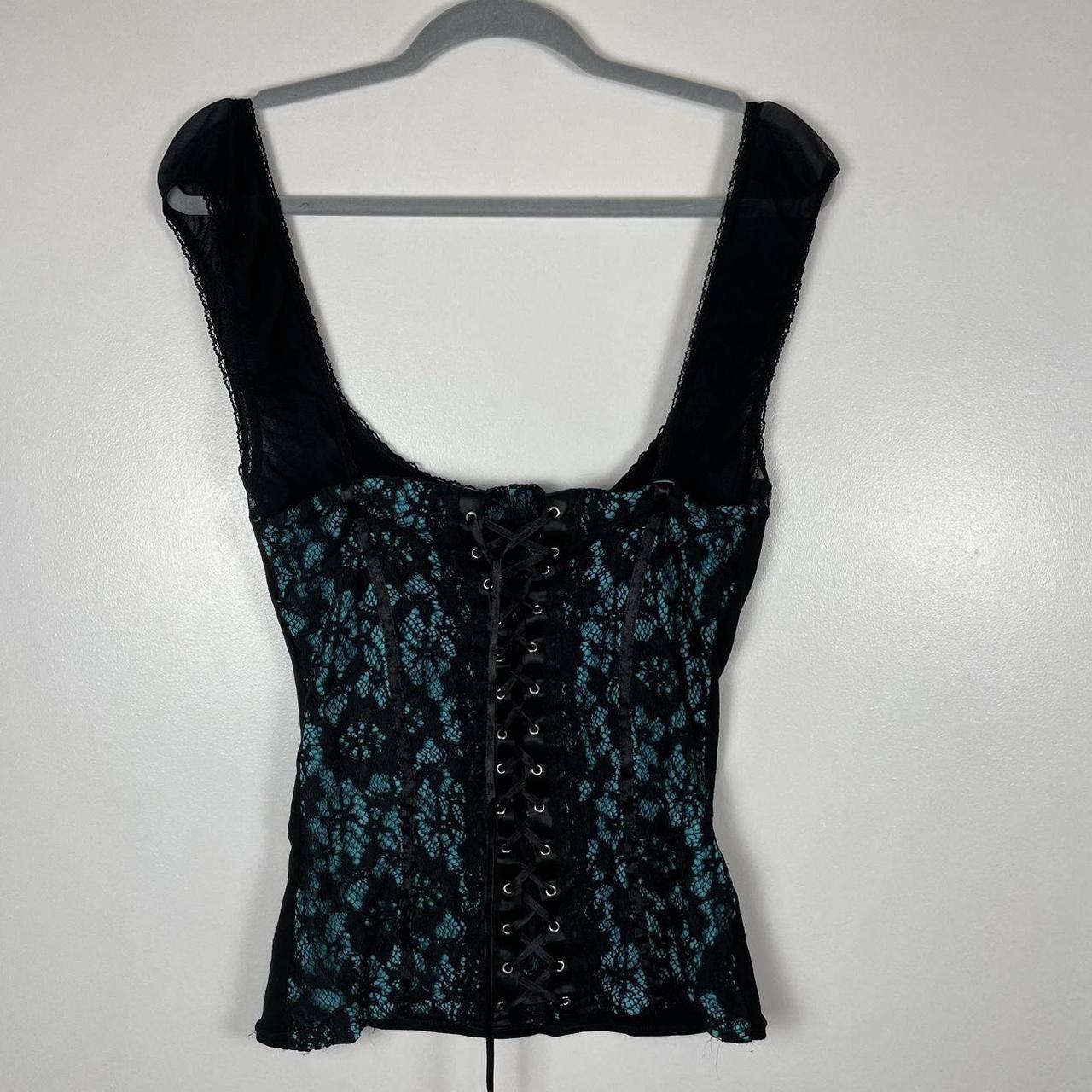 Jane Norman lace corset top Y2k 00s romantic gothic... - Depop