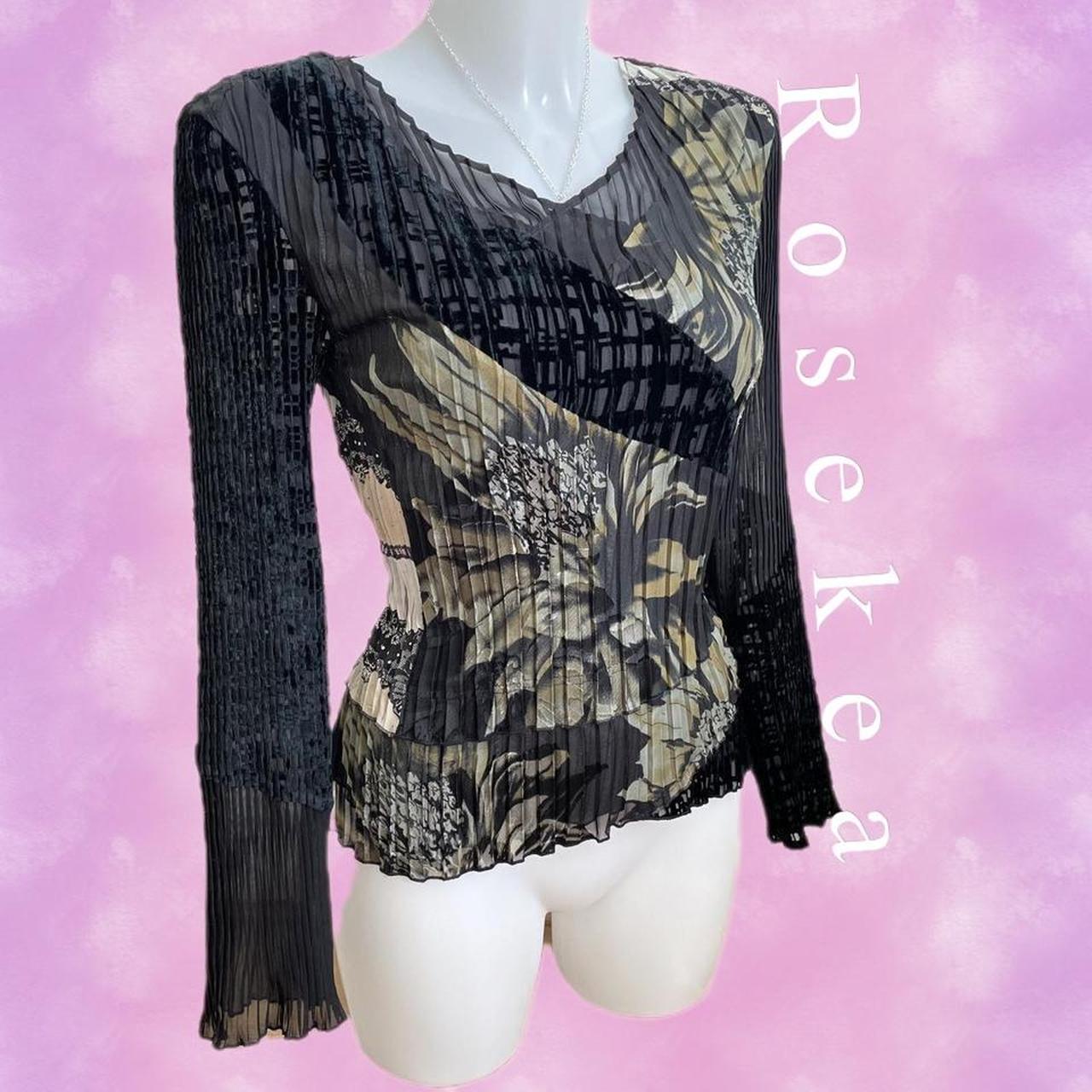 Vintage floral top Romantic goth fairy pleated... - Depop