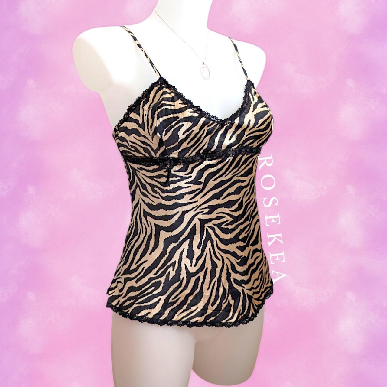 Zebra print cami top Fits S Pit to Pit 15.5"... | Depop