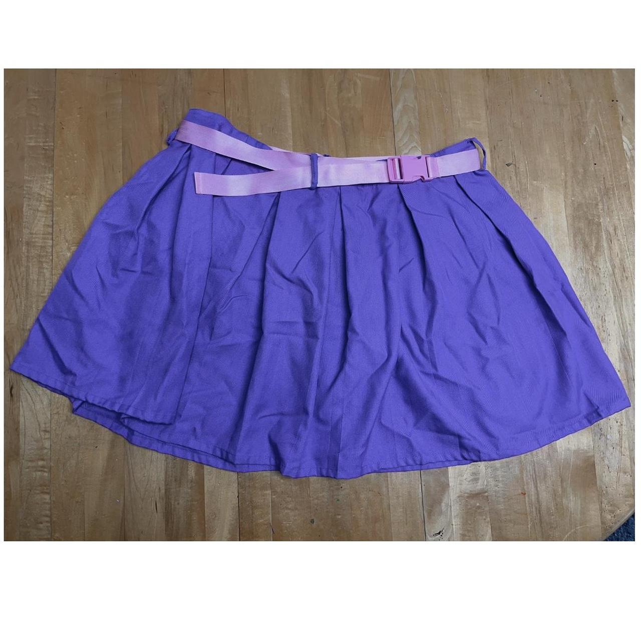 Hot Topic Plus Size Purple Cheer Skater Skirt with... - Depop