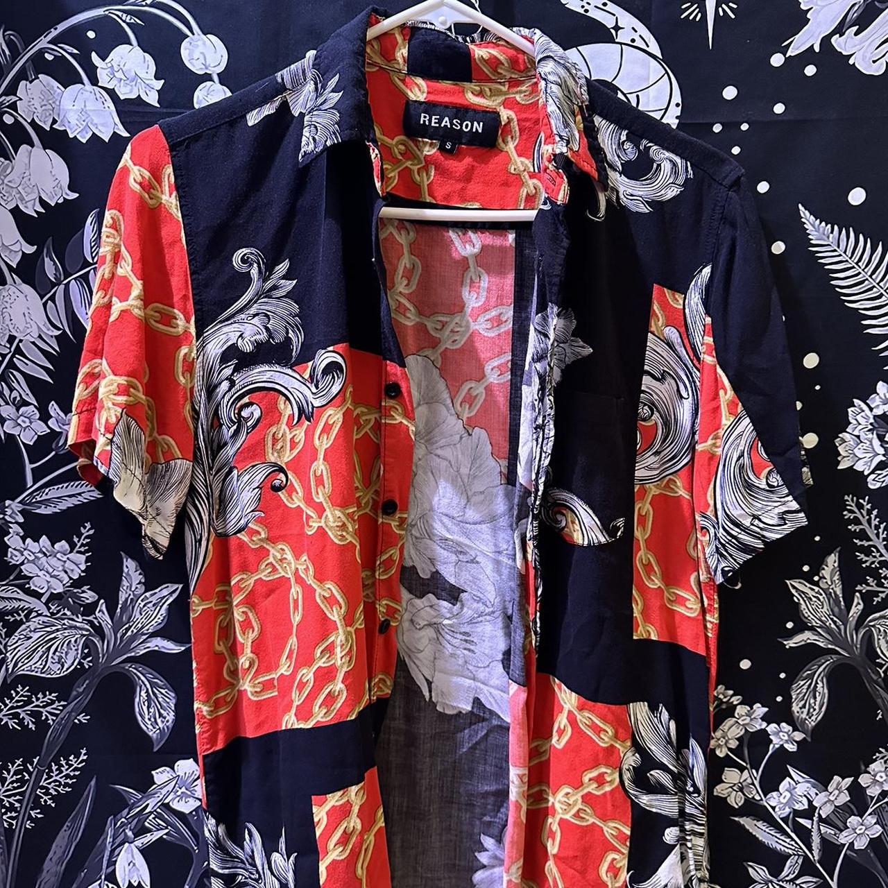 Reason Men's Black and Red Shirt | Depop