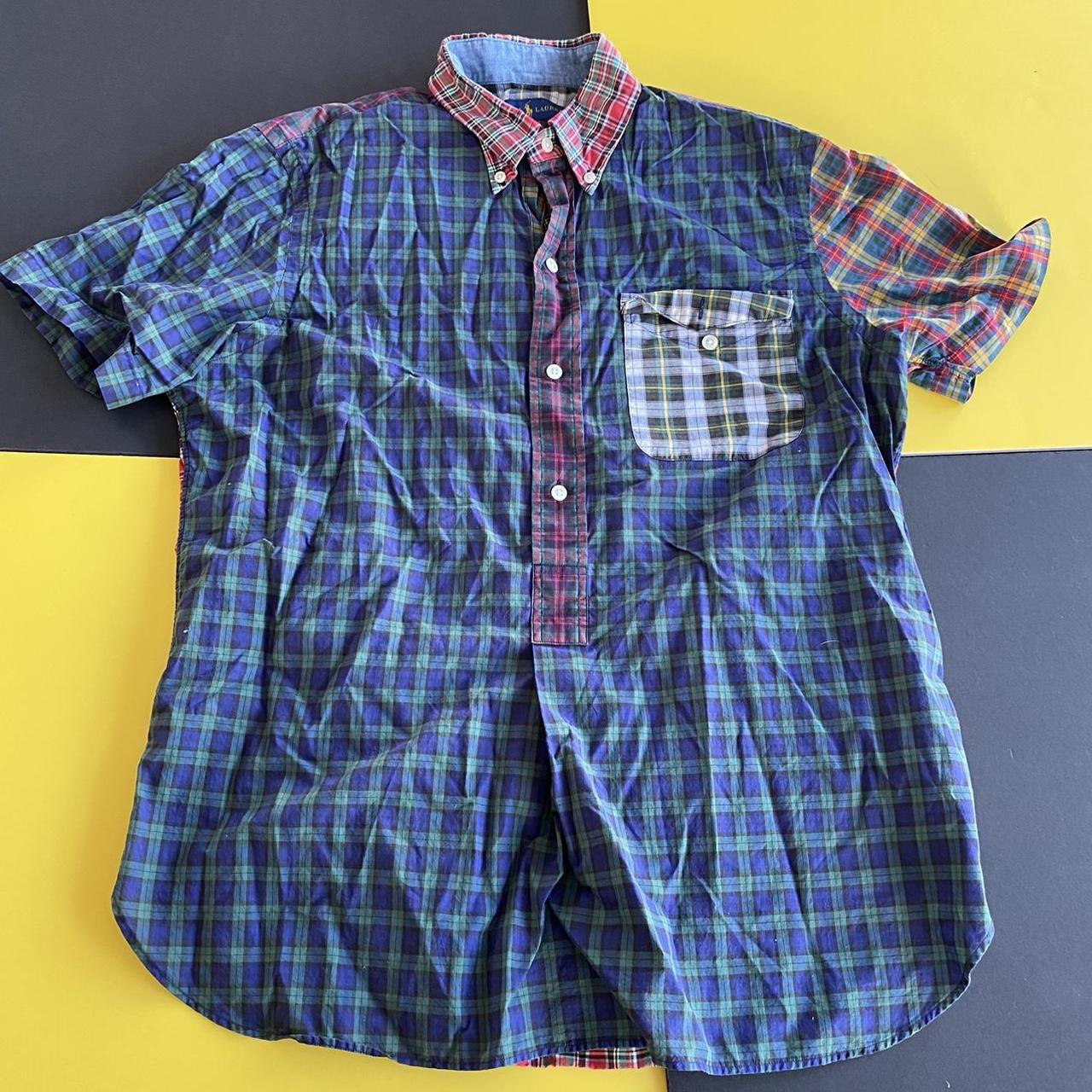 Ralph Lauren patchwork button up shirt Size medium... - Depop