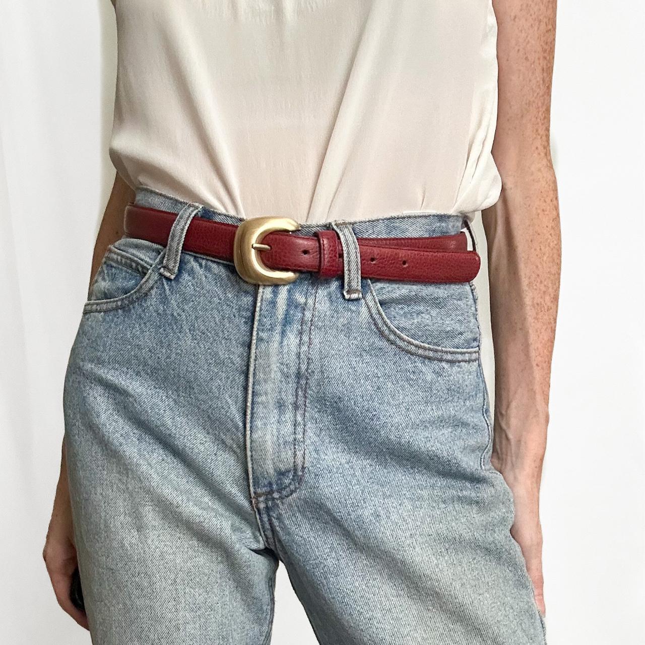 Vintage Cayenne Red Leather Belt This gorgeous rich... - Depop