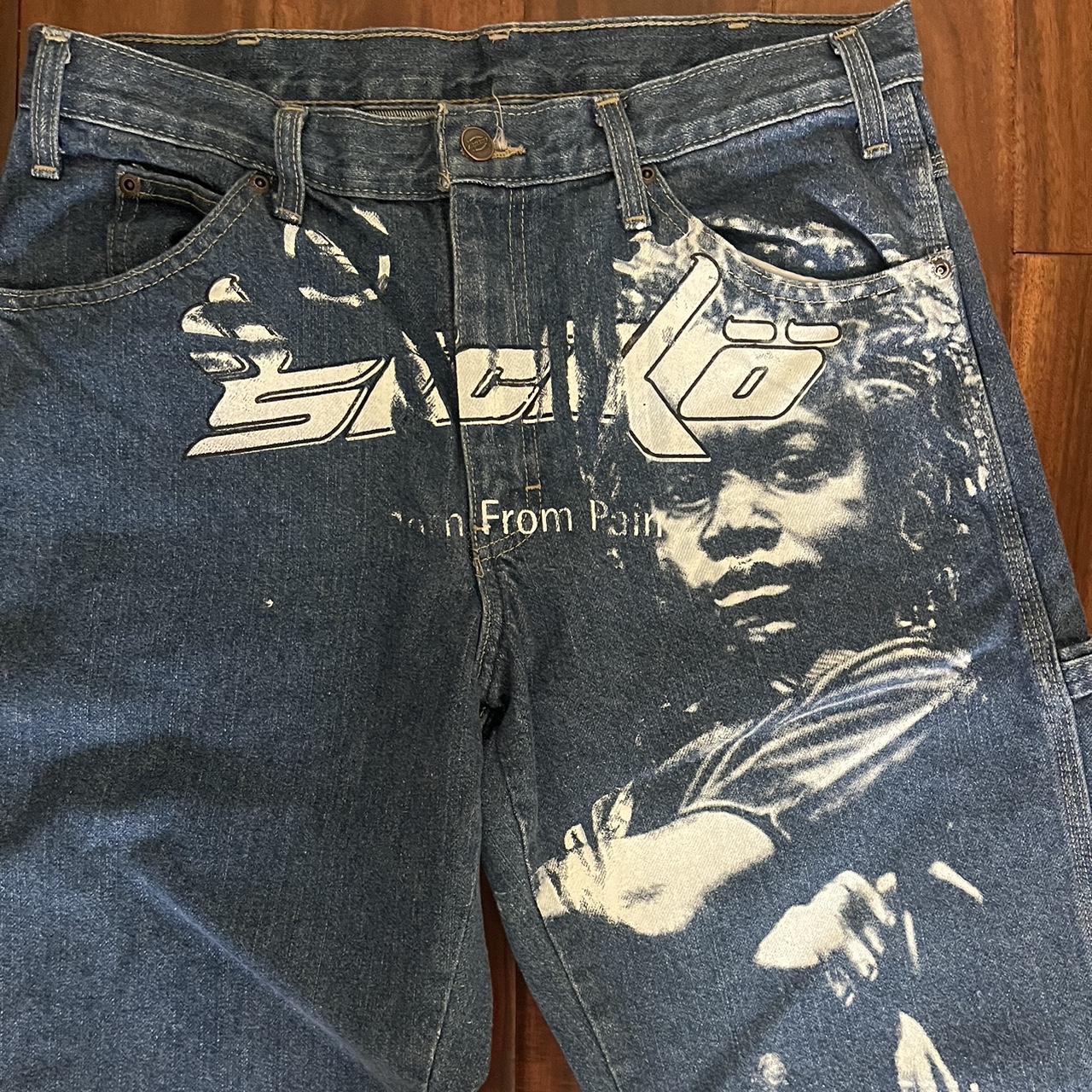 Sicko Born from Pain Jeans 1 of 1 9/10 condition... - Depop